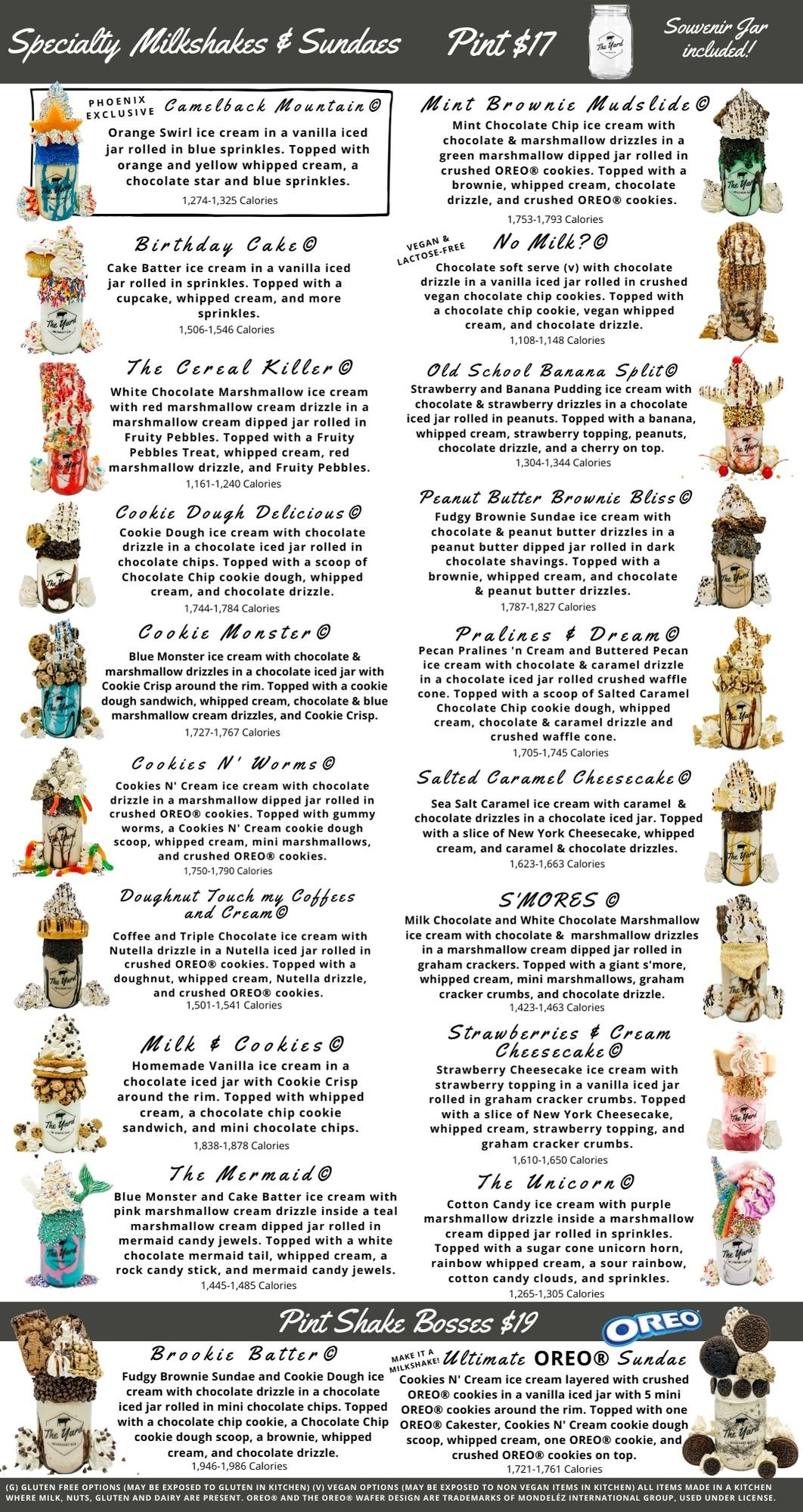 Phoenix, AZ Menu — The Yard Milkshake Bar - As seen on Shark Tank