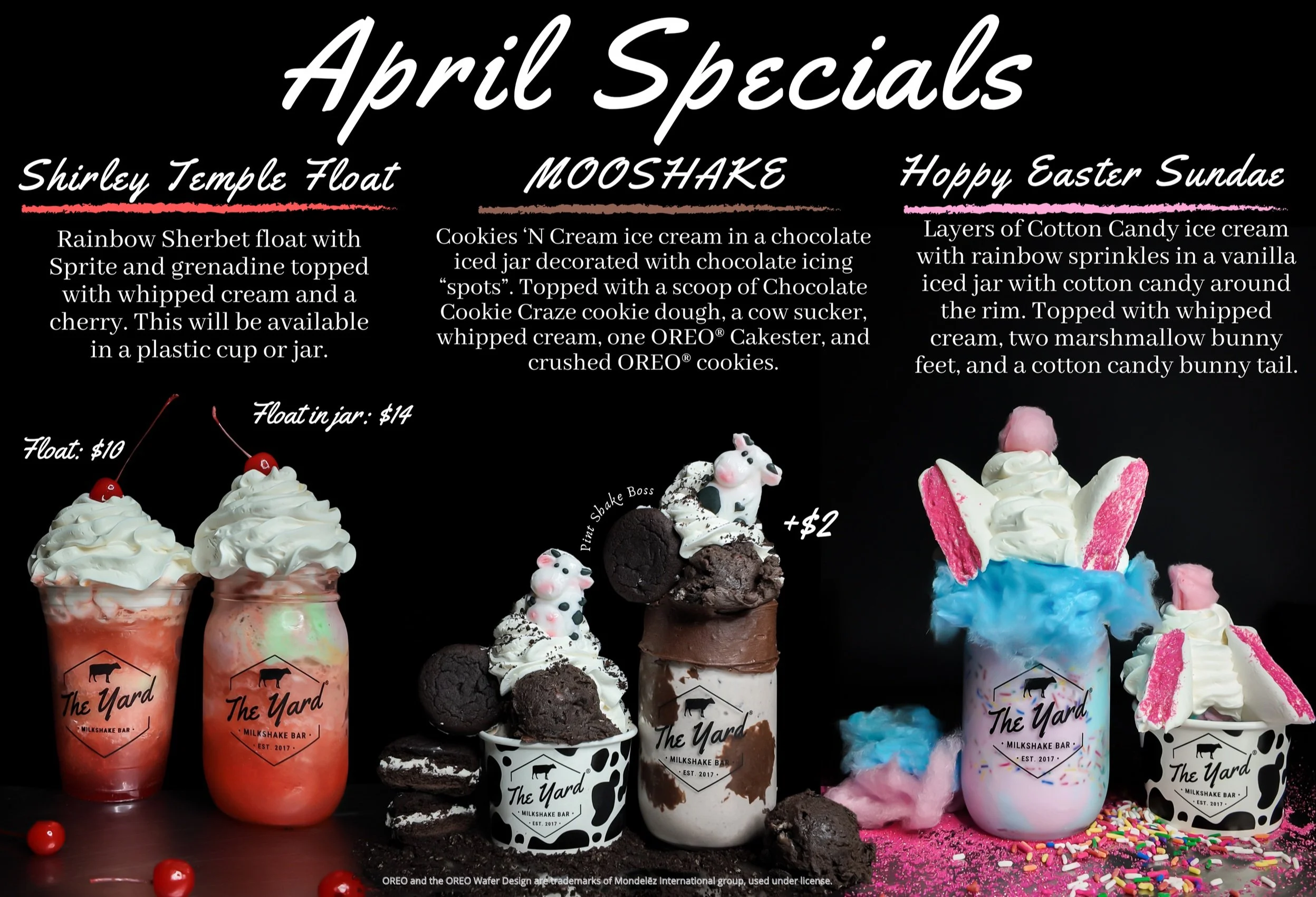 Georgetown Menu — The Yard Milkshake Bar - As seen on Shark Tank