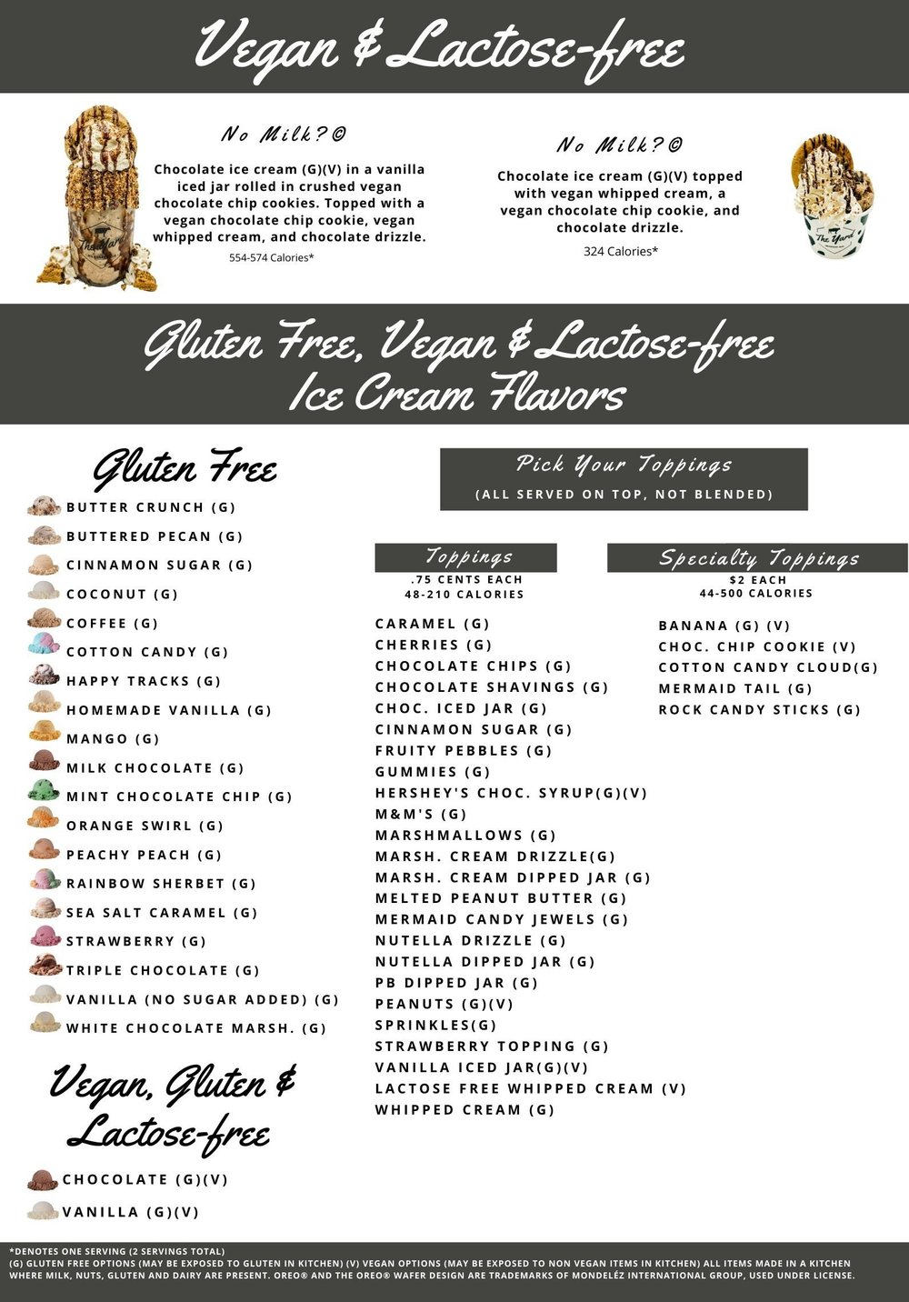 Charlotte, NC Menu — The Yard Milkshake Bar - As seen on Shark Tank