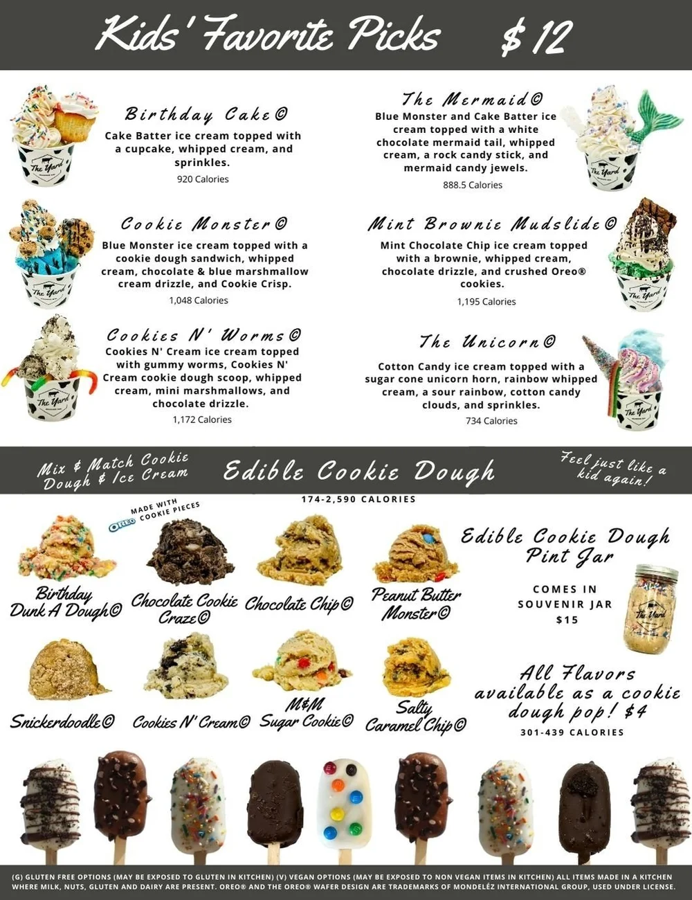 Columbus OH Menu — The Yard Milkshake Bar - As seen on Shark Tank