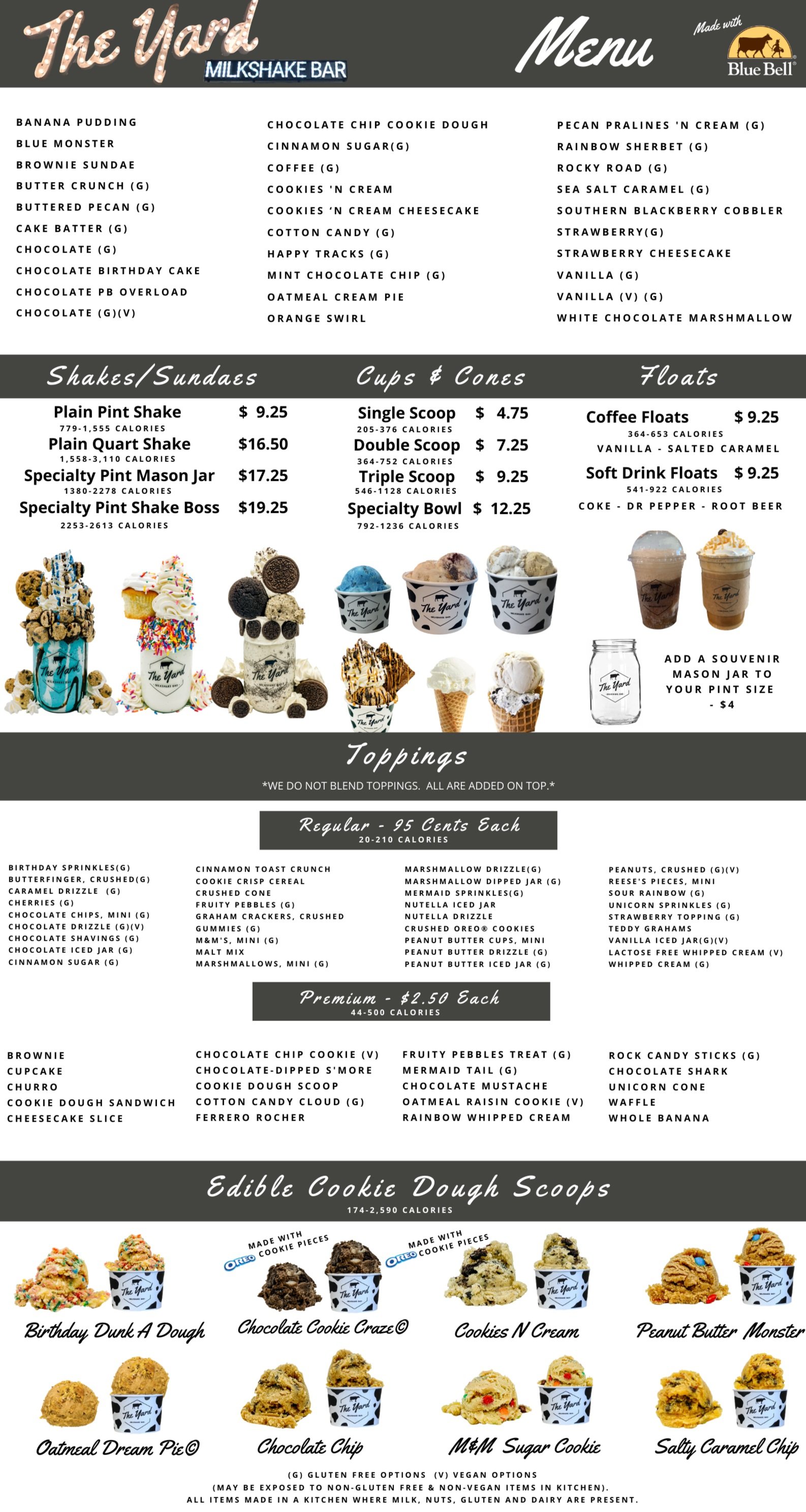 Atlanta Menu — The Yard Milkshake Bar - As seen on Shark Tank