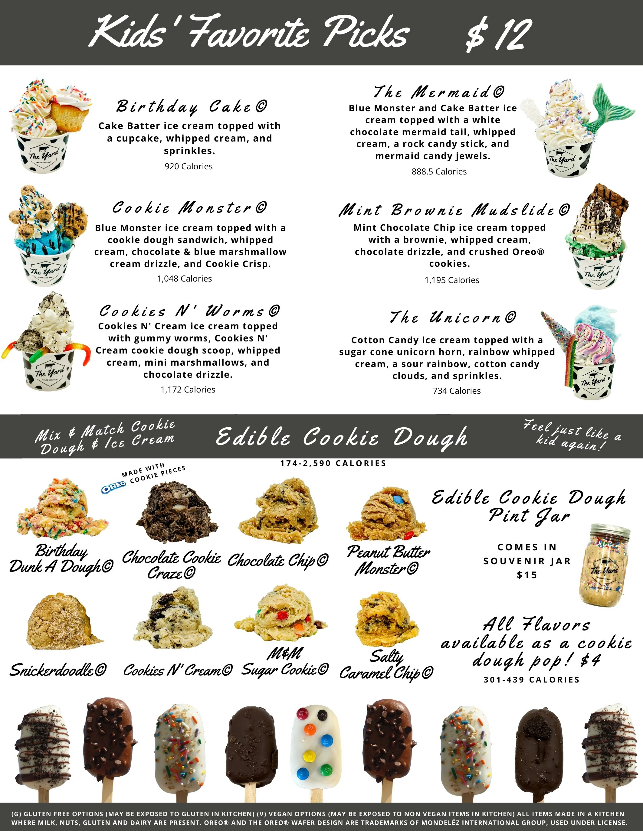 Phoenix, AZ Menu — The Yard Milkshake Bar - As seen on Shark Tank