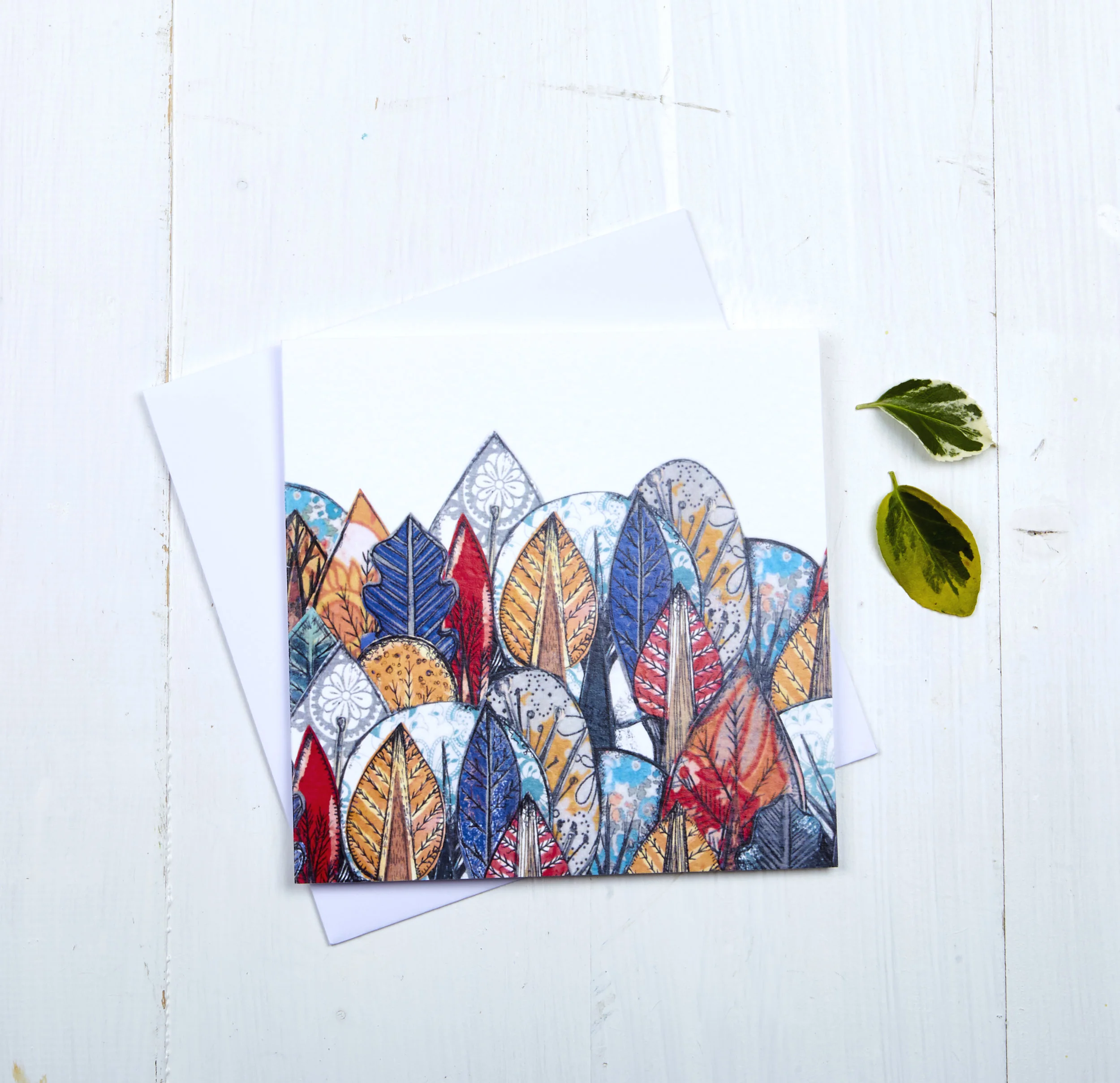 Square Patterned Trees Greeting Card — Mary's House Designs Art, cards ...