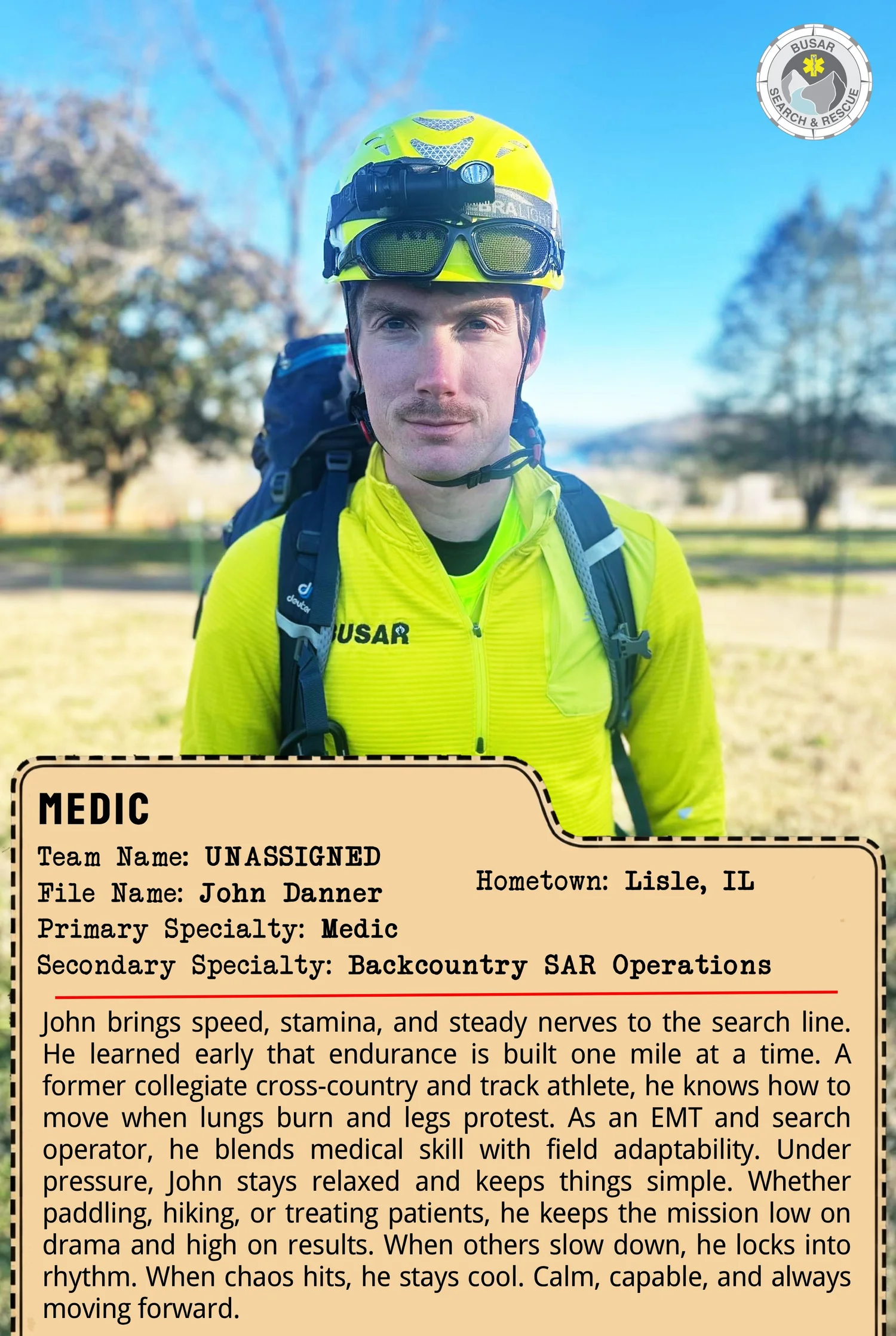John Danner — BUSAR - Backcountry Search & Rescue