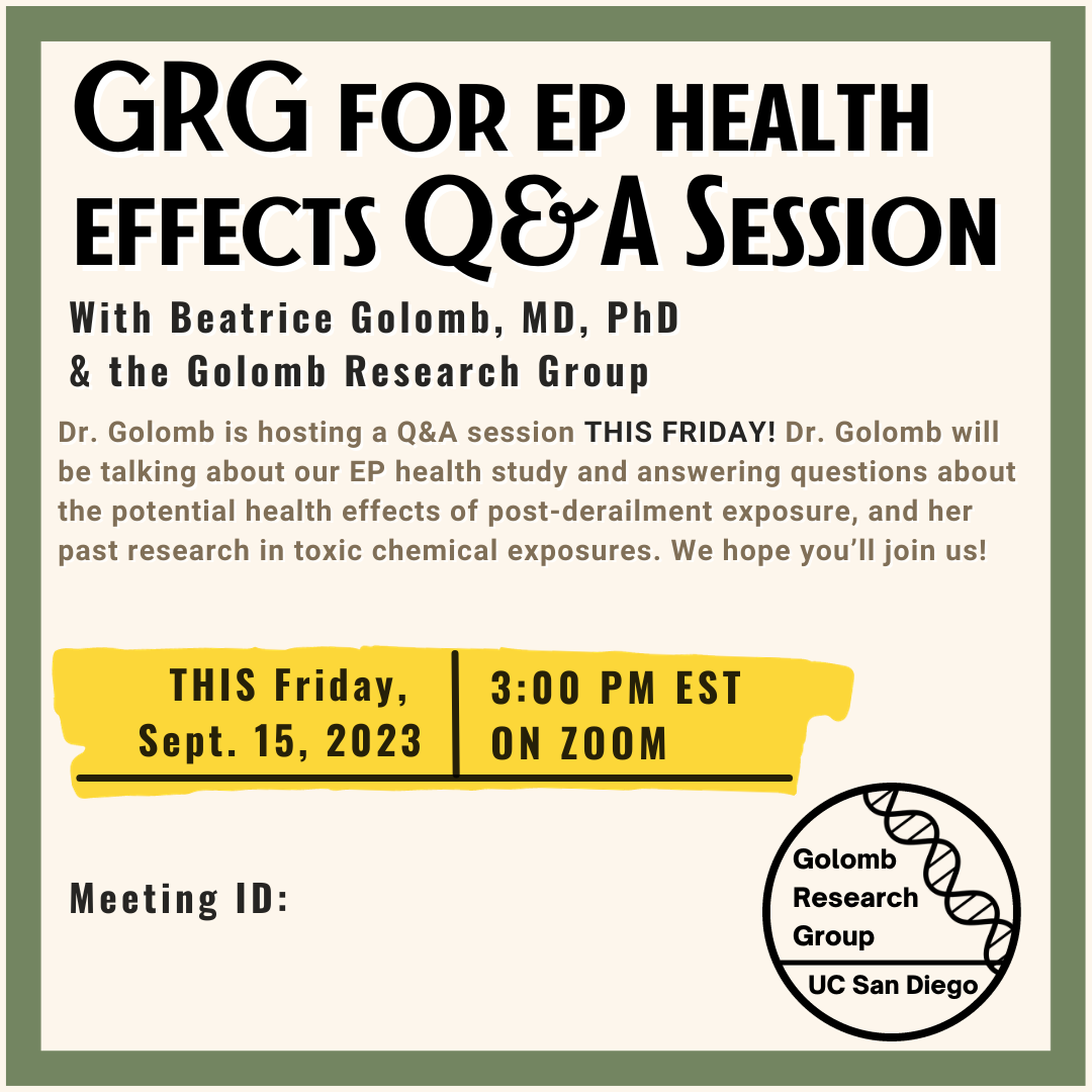 East Palestine Study — UC San Diego - Golomb Research Group