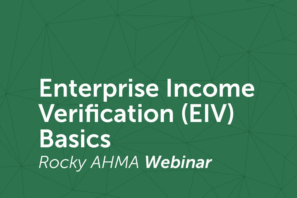 Enterprise Income Verification (EIV) Basics Webinar — PennDel AHMA