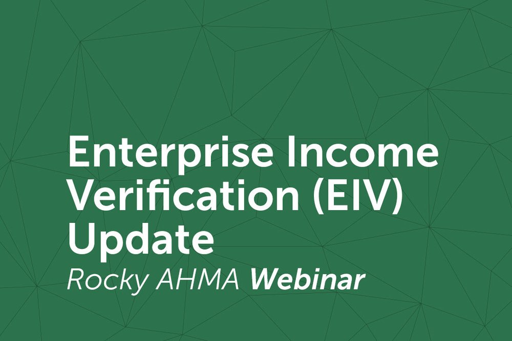 Enterprise Income Verification (EIV) Update Webinar — PennDel AHMA