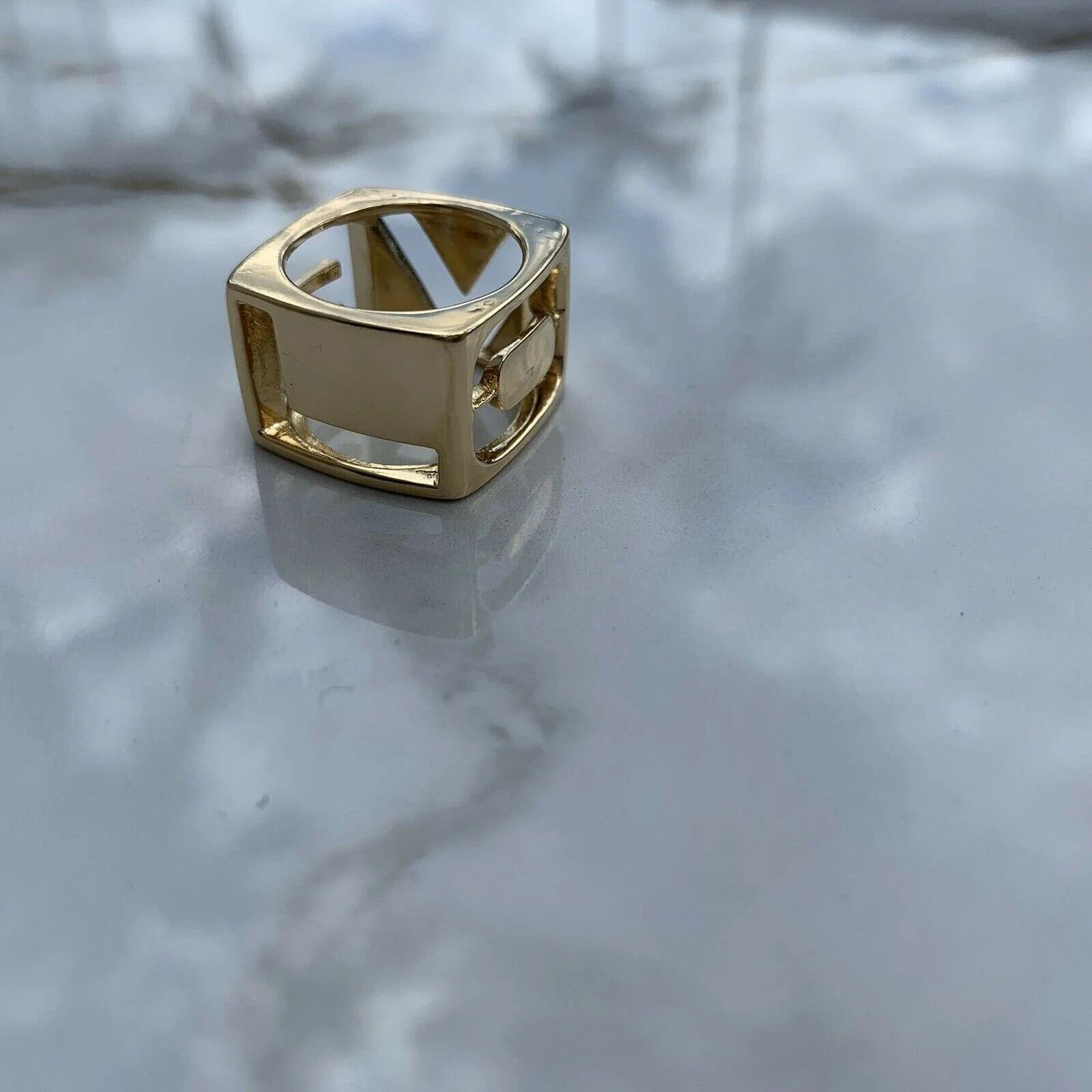TIFFANY & Co LOVE 18k Yellow Gold Ring by DONALD CLAFLIN Sz 6.25 RARE ...
