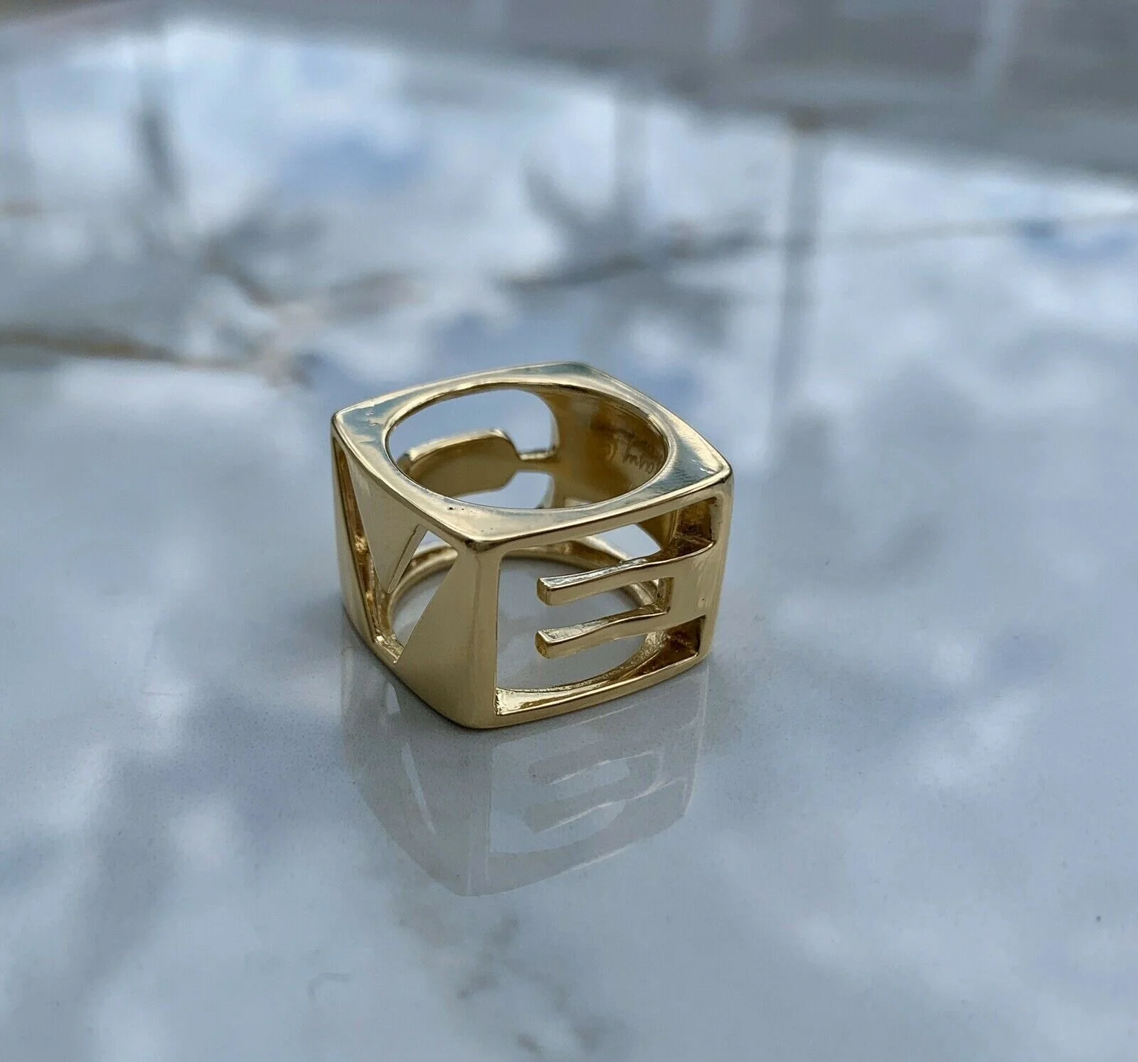 TIFFANY & Co LOVE 18k Yellow Gold Ring by DONALD CLAFLIN Sz 6.25 RARE ...
