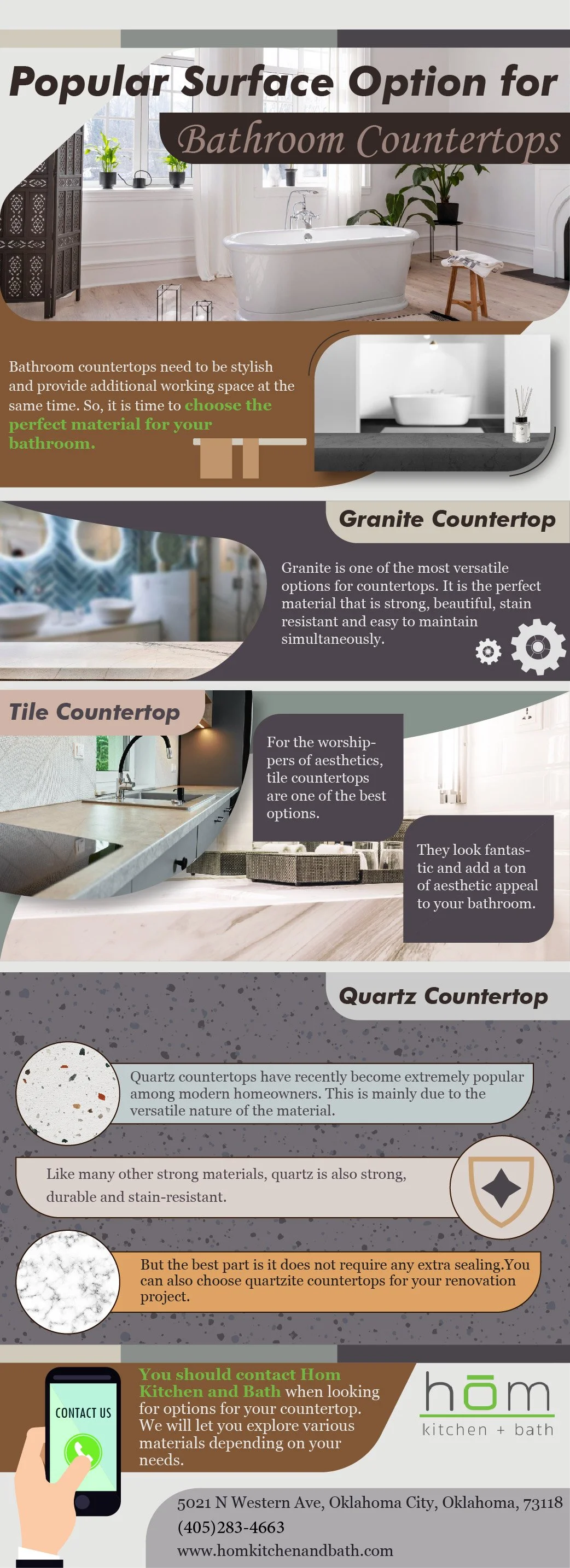 Popular Surface Option for Bathroom Countertops (Infographics)
