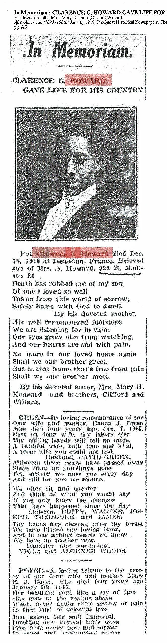 From Baltimore to Augusta to France: Pvt. Howard was a WW I hero ...