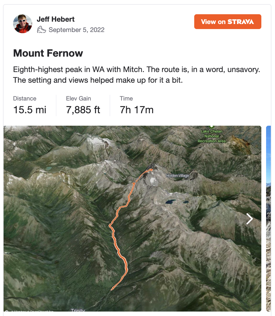 Mount Fernow — Trip Report — Jeff Hebert