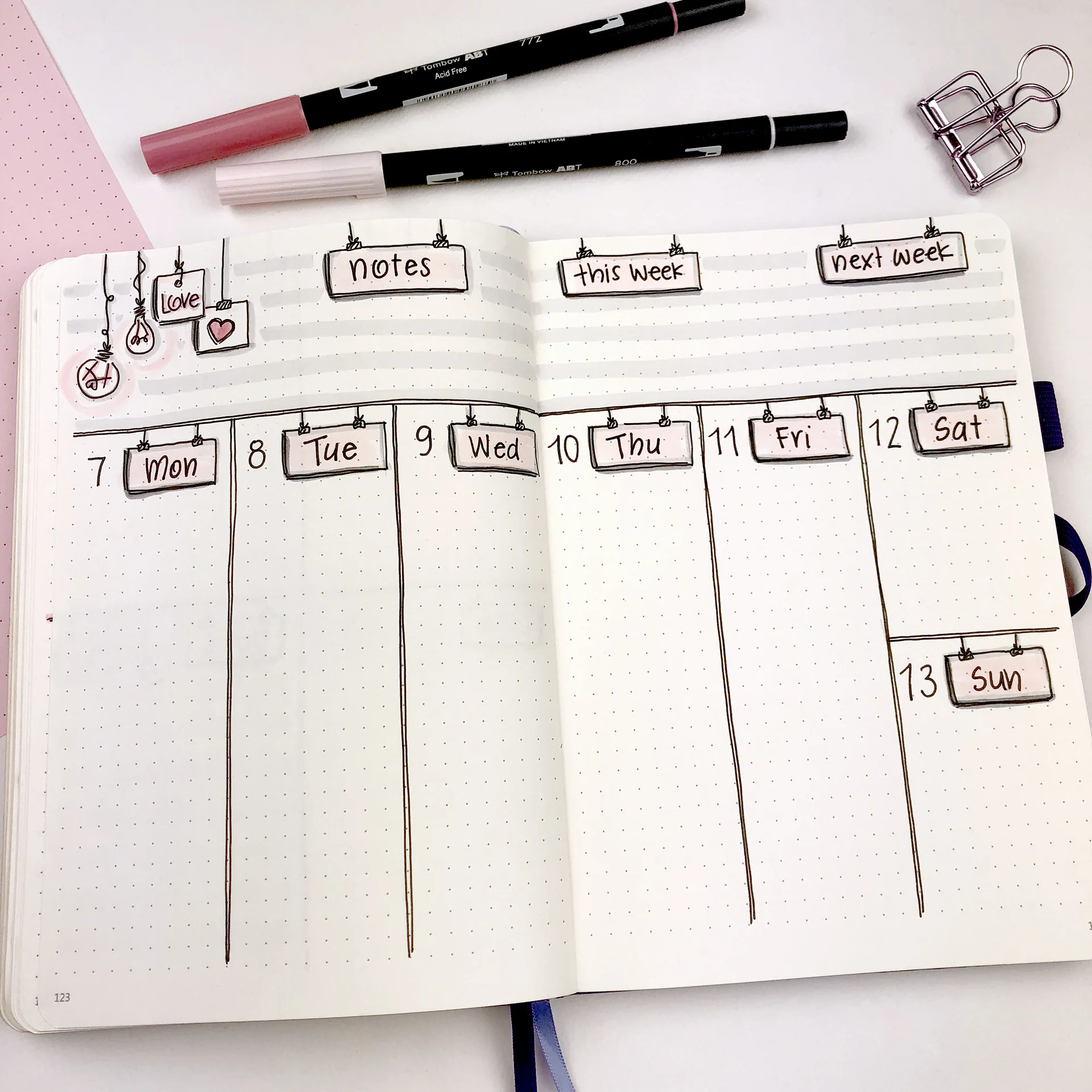 Bullet Journal Ideas 3 Weekly Spread Layouts For May 2018 Square bullet-journal-ideas-3-weekly-spread-layouts-for-may-2018-square