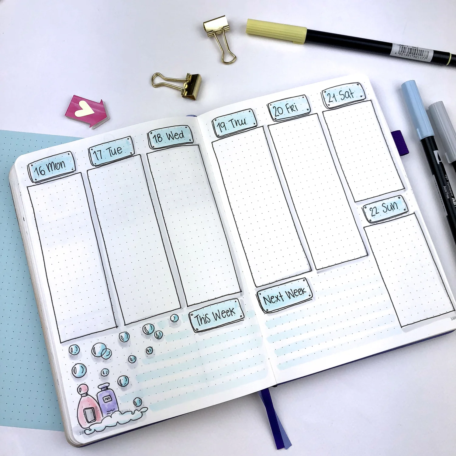 Bullet Journal Ideas: 5 Weekly Spread Layouts for July 2018 — Square ...
