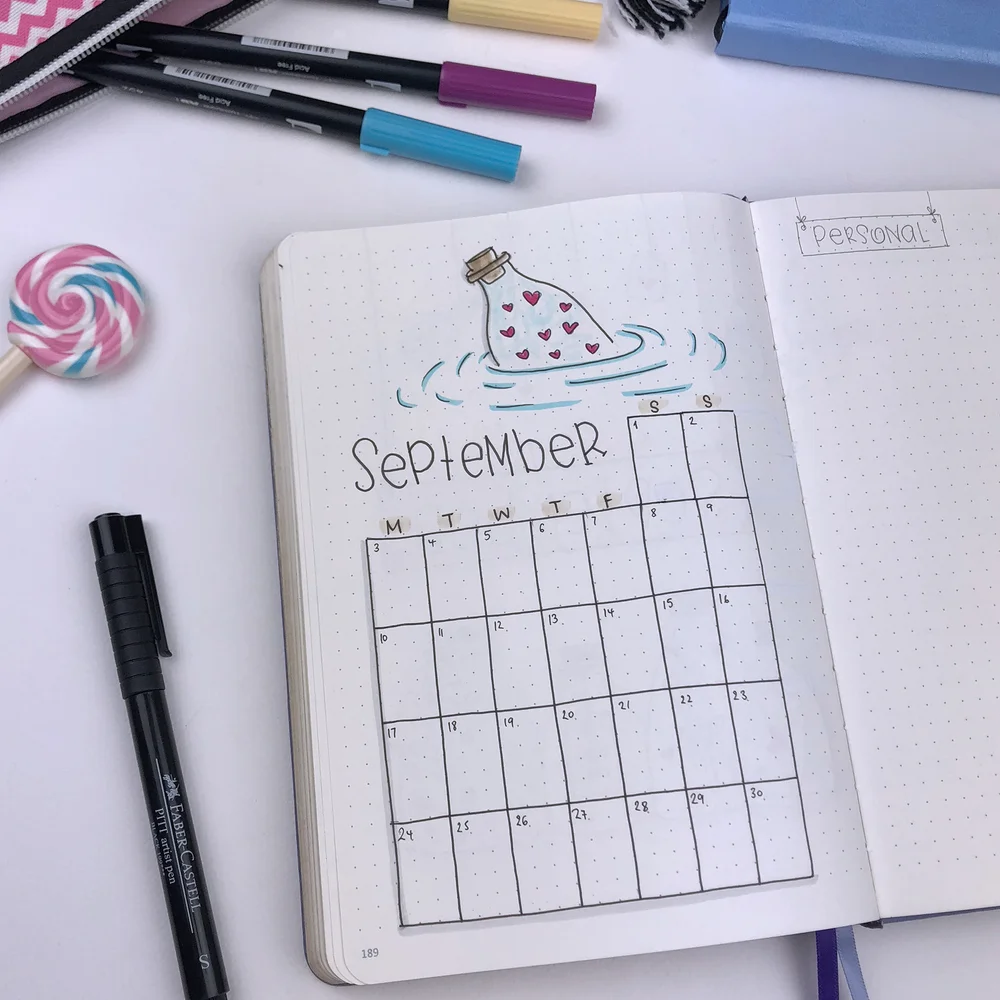 Plan With Me: My September Setup in my Bullet Journal + Video — Square ...
