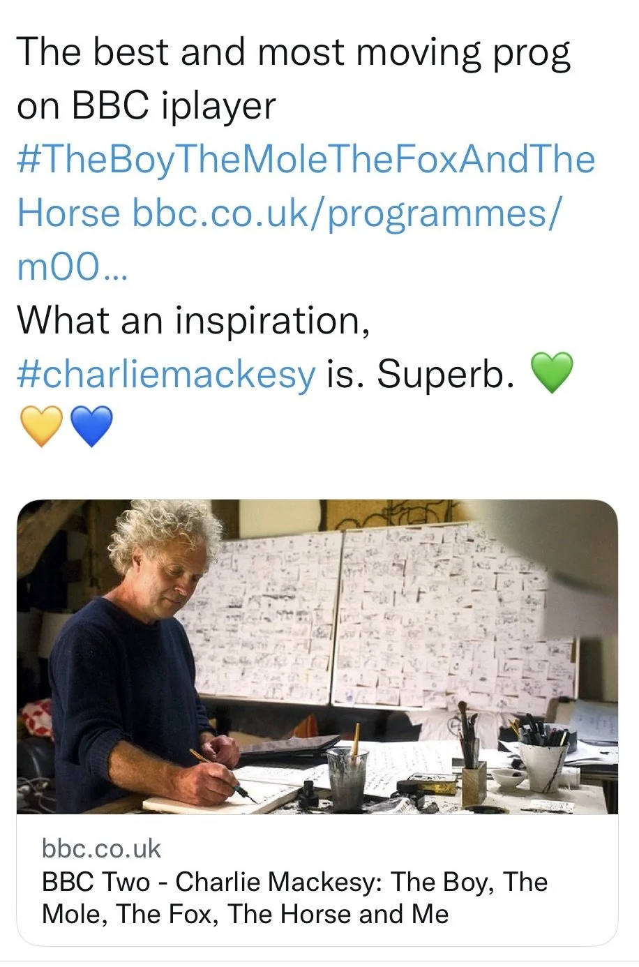Charlie Mackesy documentary — Clare Sturges.