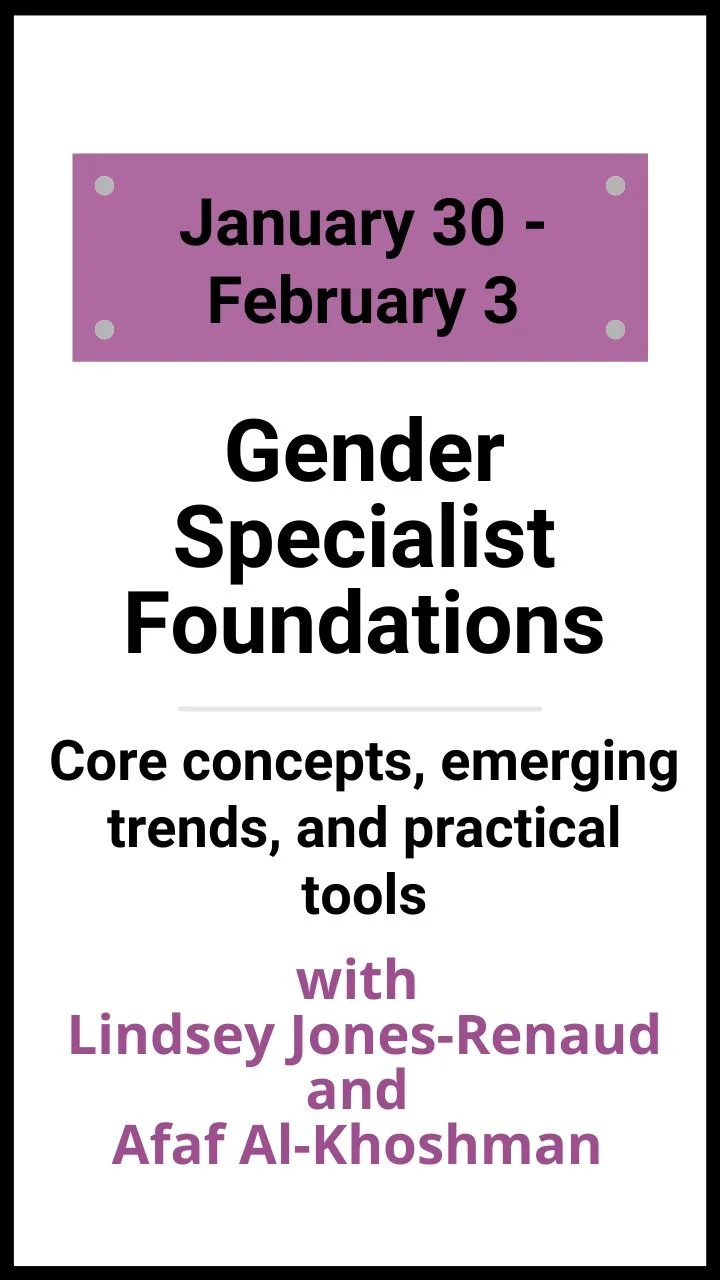 International & Global Development NGO Gender Training — Cynara Gender ...