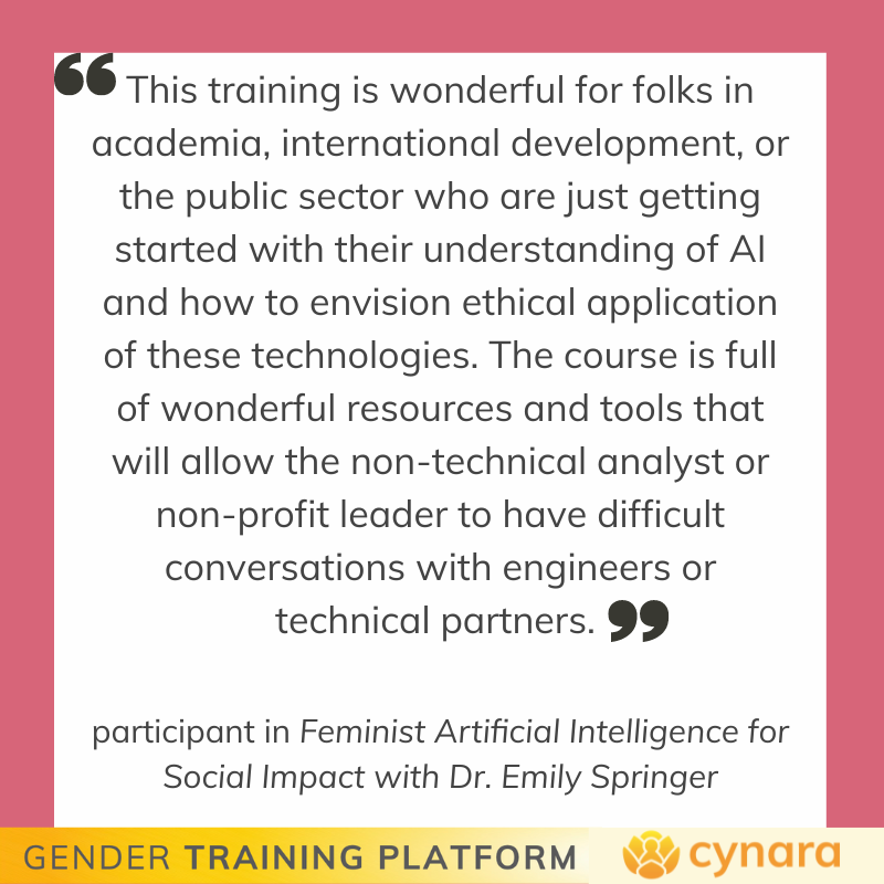 Ethical & Feminist Artificial Intelligence - an Online Training Workshop — Cynara Gender ...