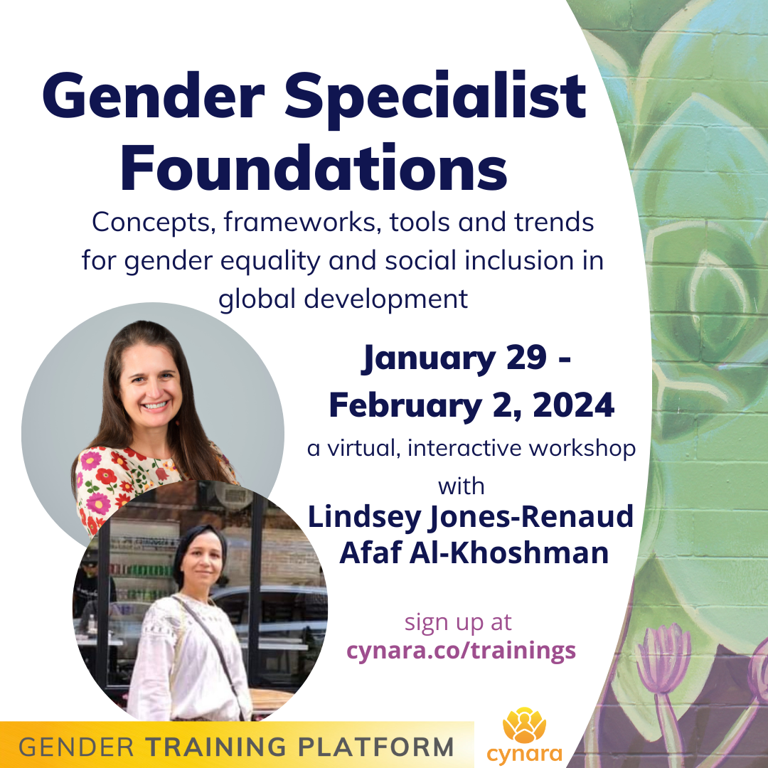 Gender Specialist Foundations - an Online Virtual Training Workshop ...