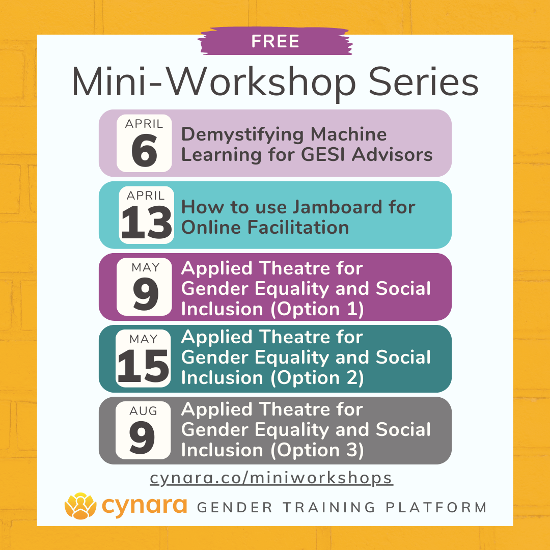 Free workshops about gender and social inclusion in development — Cynara Gender Training ...