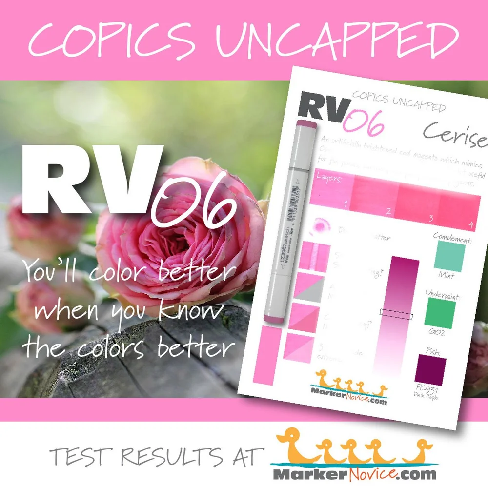 RV06 Cerise: Copics Uncapped (Marker Swatch, Ink Testing) — Marker Novice
