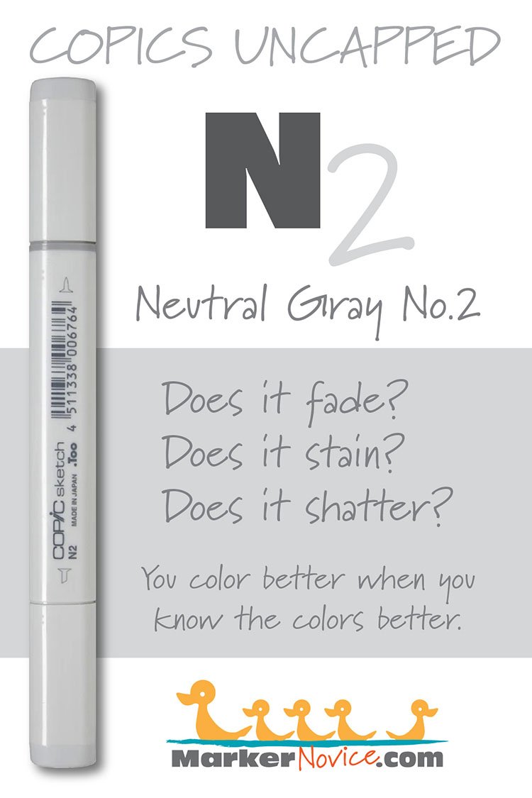 N2 Neutral Gray No. 2: Copics Uncapped (Marker Swatch, Ink Testing ...