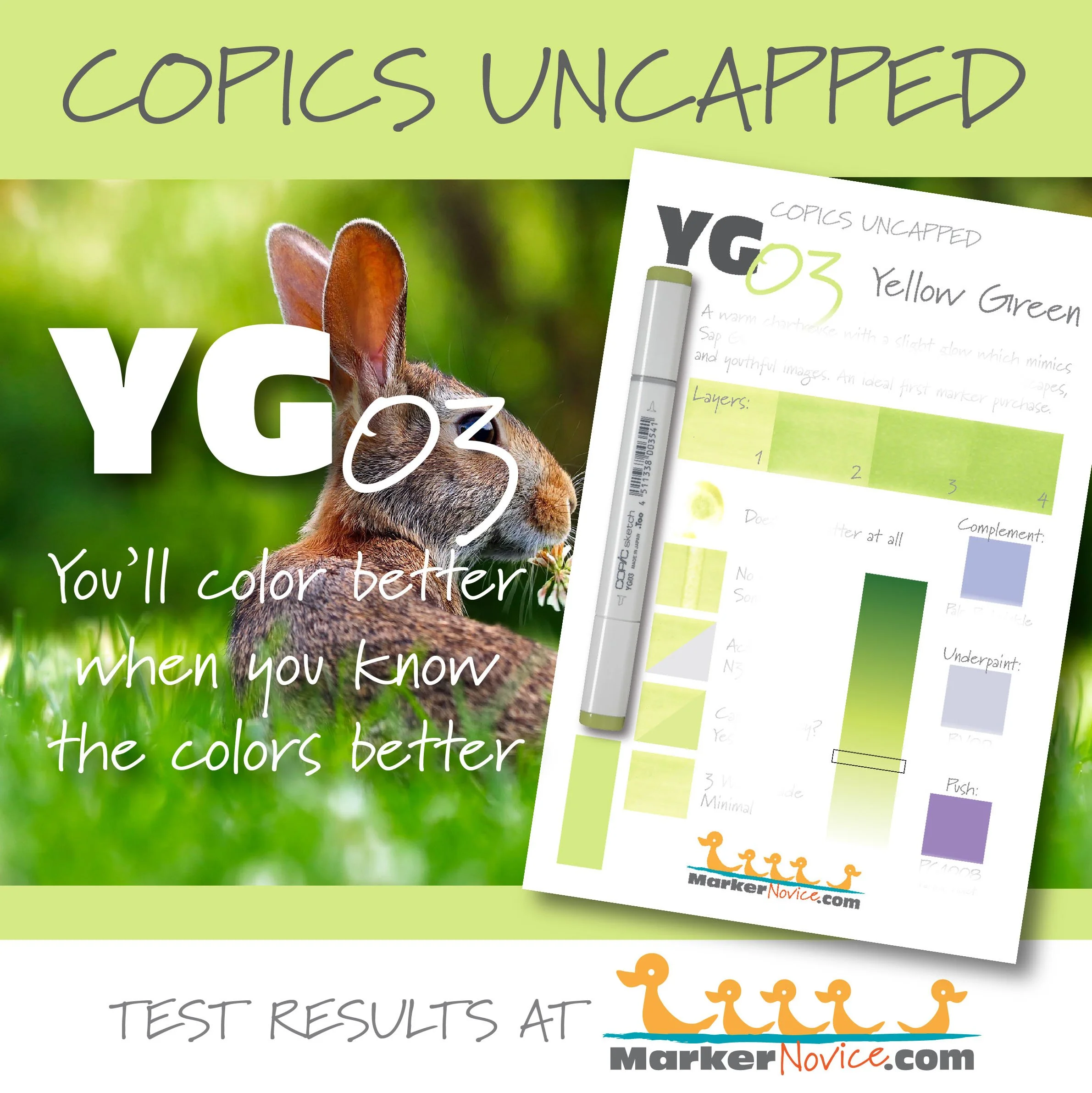 YG03 Yellow Green: Copics Uncapped (Marker Swatch, Ink Testing ...