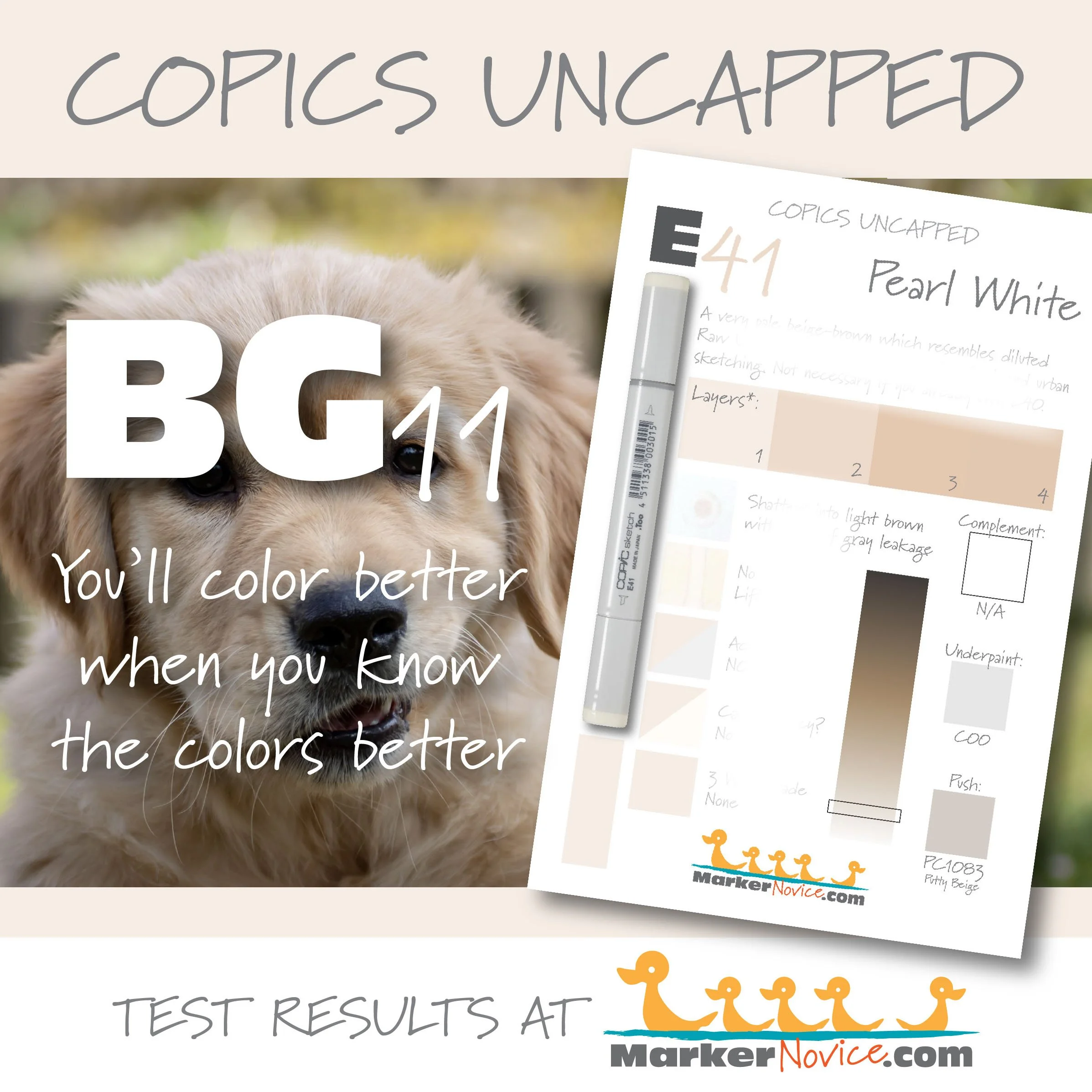 E41 Pearl White: Copics Uncapped (Marker Swatch, Ink Testing) — Marker ...