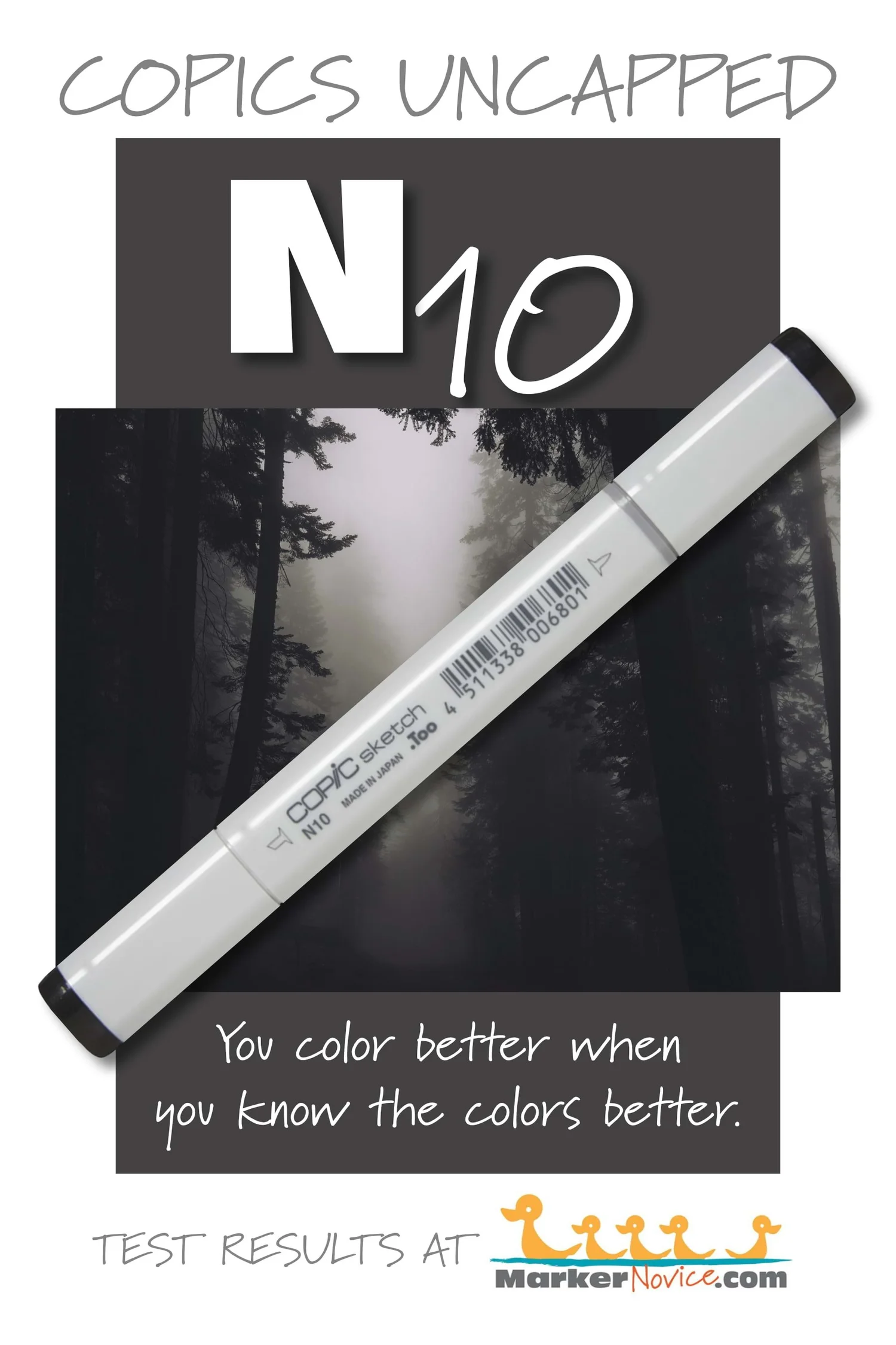 N10 Neutral Gray No. 10: Copics Uncapped (Marker Swatch, Ink Testing ...