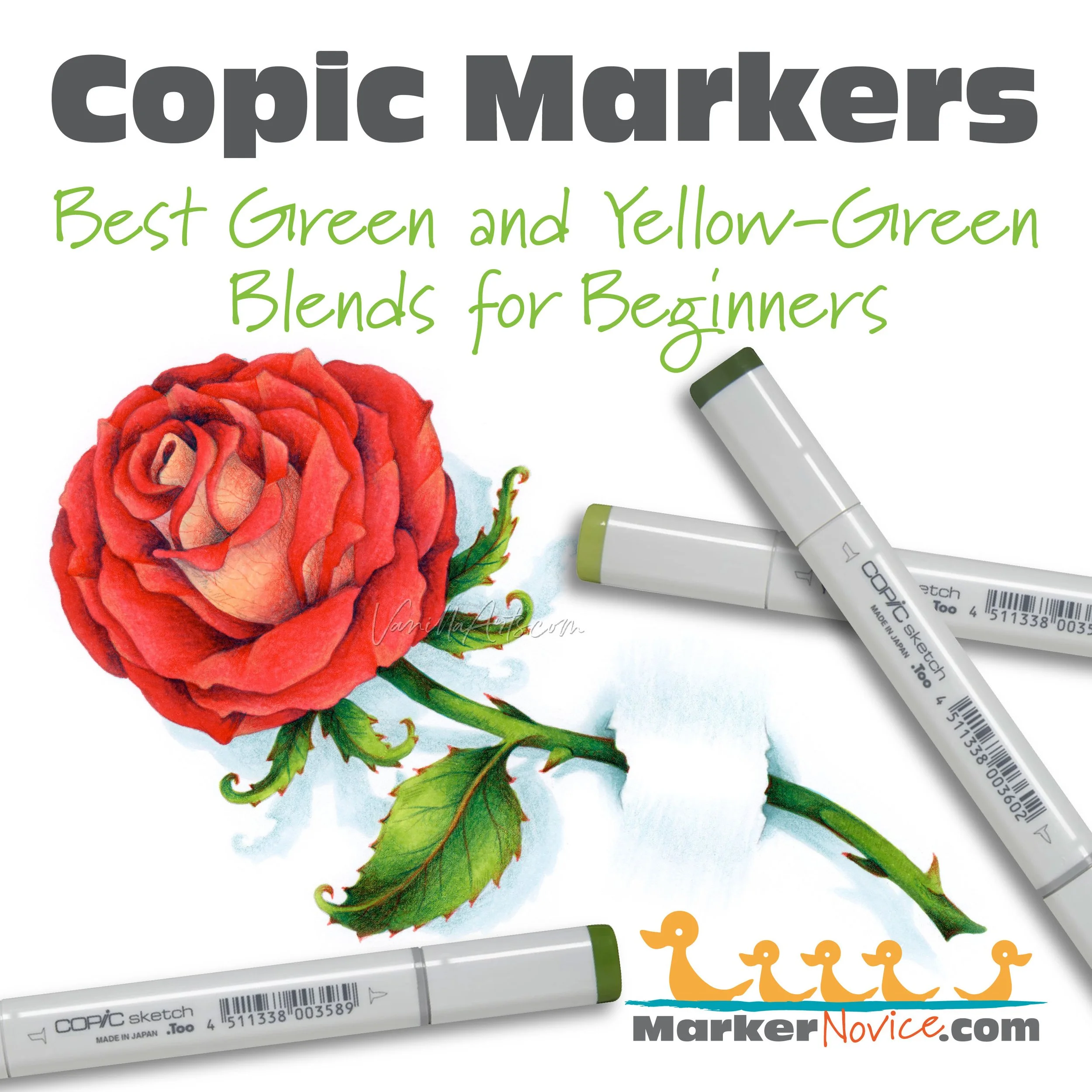 Best Beginner Copic Marker Blends: Green & Yellow-Green Tips ...