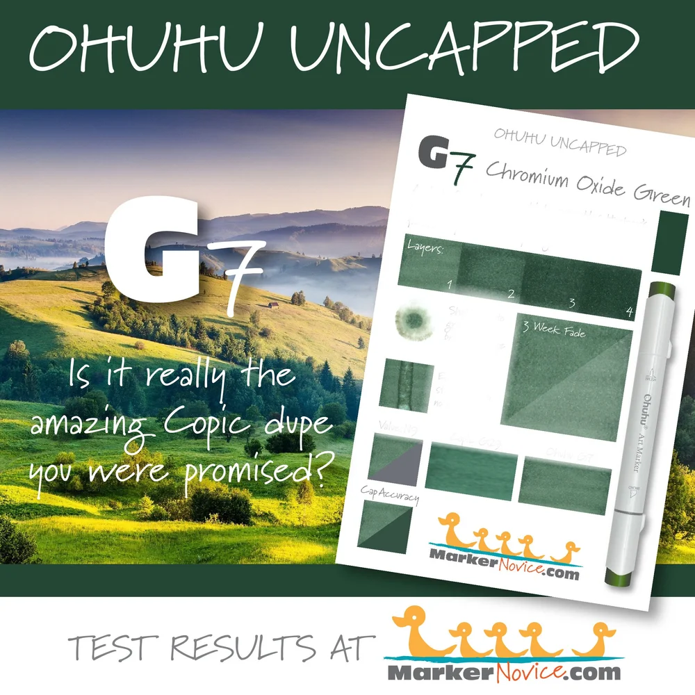 G7 Chromium Oxide Green: Testing Ohuhu Markers for Lightfastness and ...