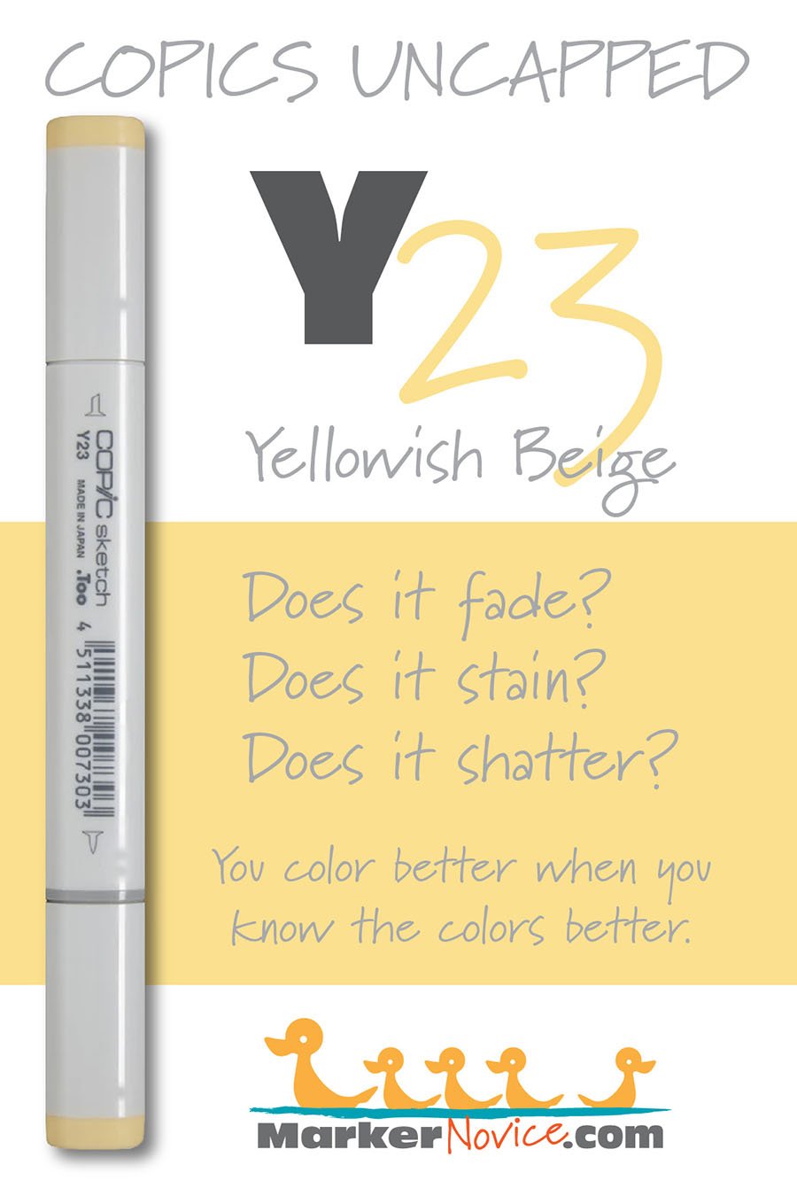 Y23 Yellowish Beige: Copic Markers Uncapped ( Swatch, Ink Testing ...