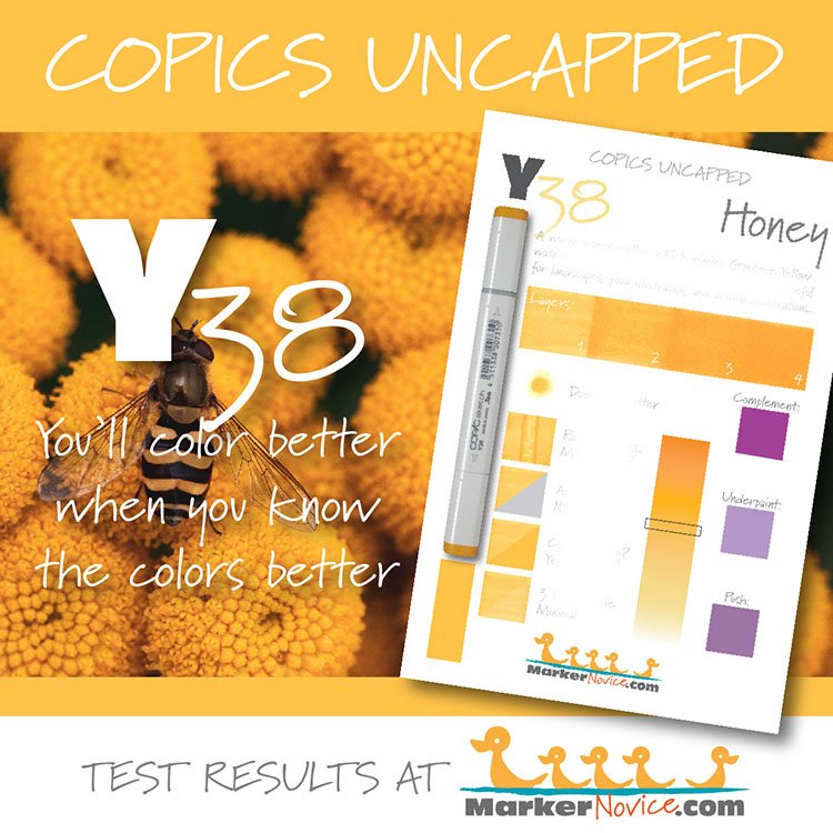Y38 Honey: Copic Markers Uncapped ( Swatch, Ink Testing) — Marker Novice