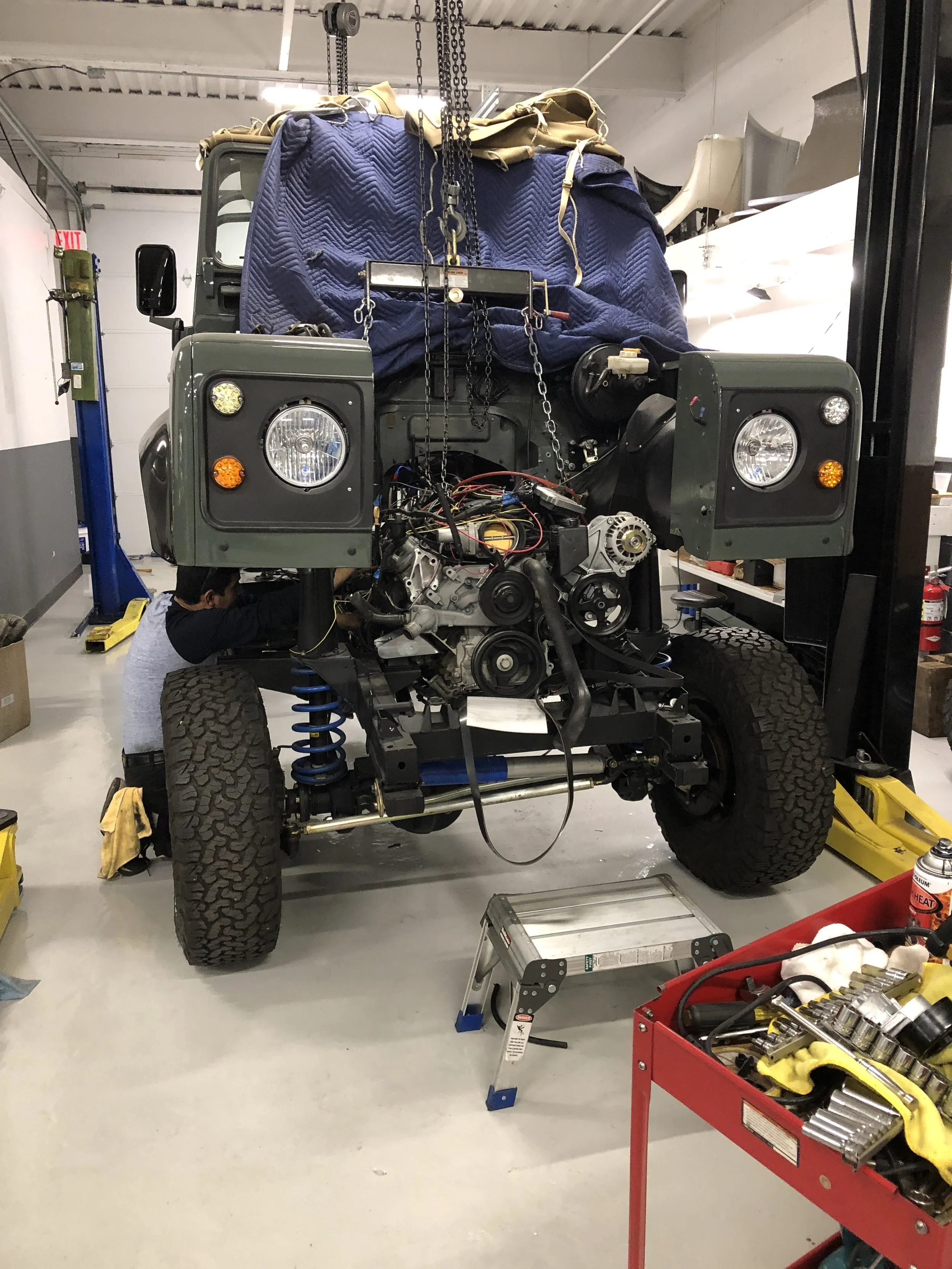 GM LS3 and 6L80 automatic Defender 90 — Legacy Overland