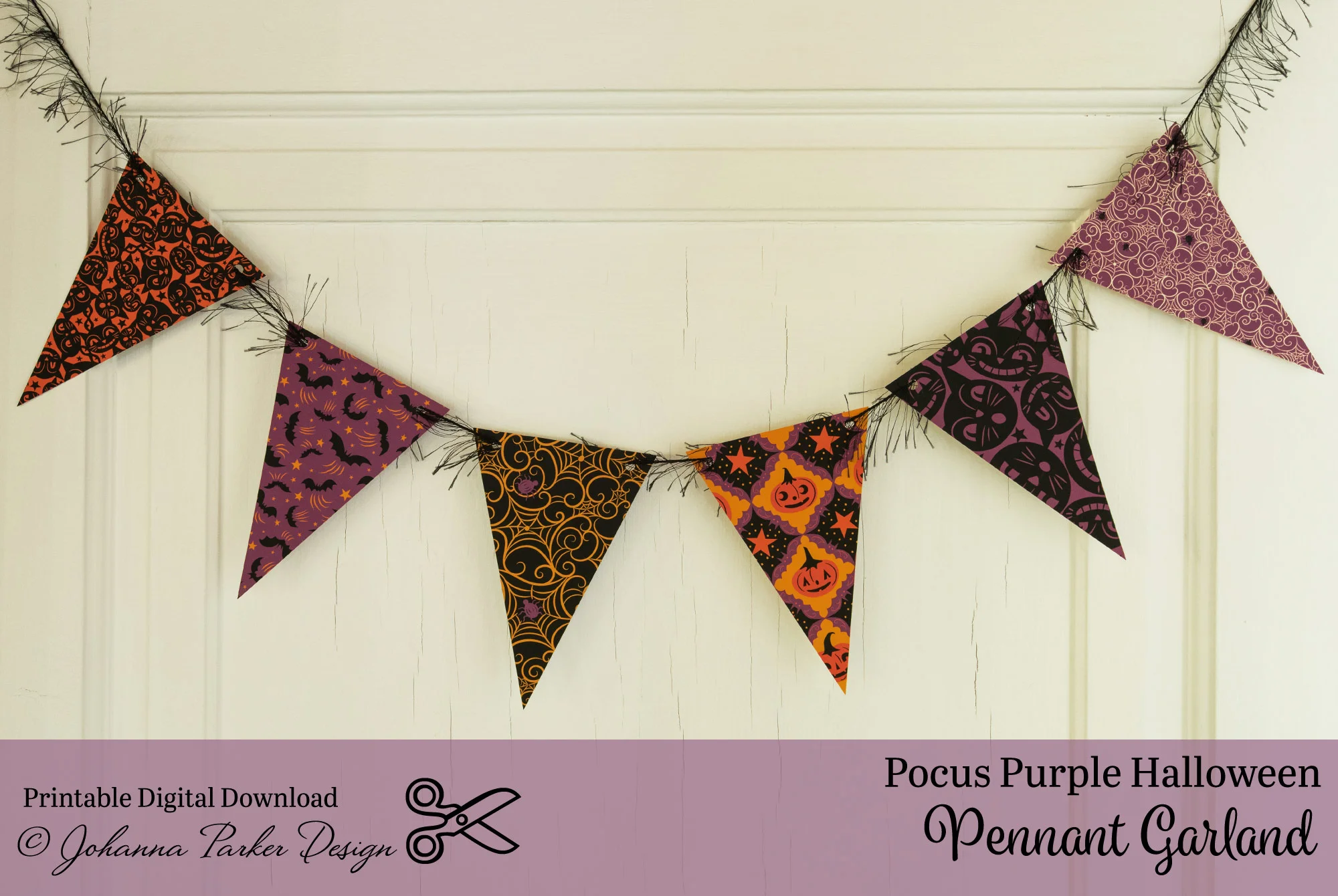 Halloween Cat & Jack Pennant Garland — Johanna Parker Design