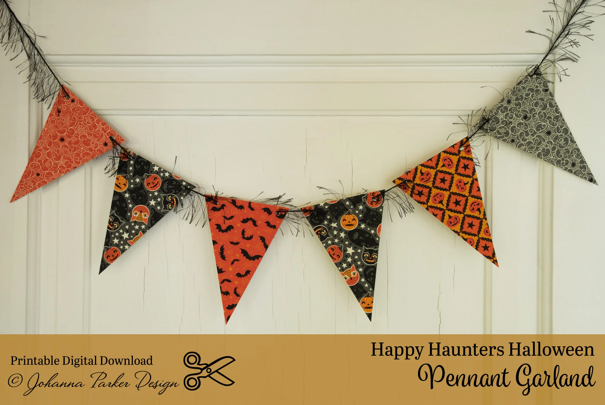 Halloween Cat & Jack Pennant Garland — Johanna Parker Design