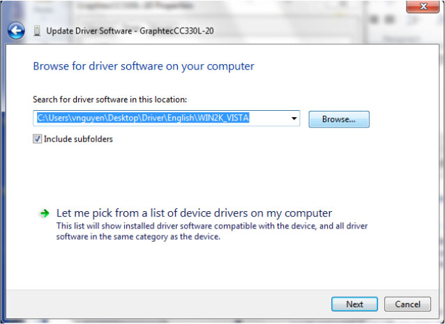 WINDOW DRIVER INSTALLATION | Graphtec America, Inc