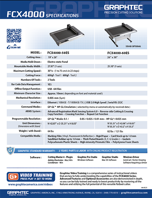 FCX4000 | Graphtec America, Inc