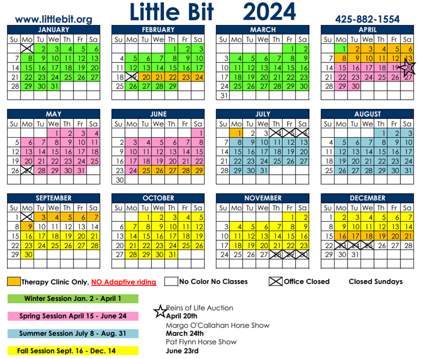 Our Calendar — Little Bit Therapeutic Riding Center