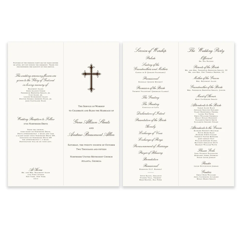 Catholic Wedding Program Cover