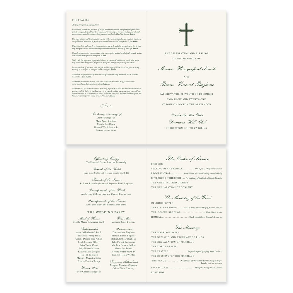 Catholic Wedding Program Cover