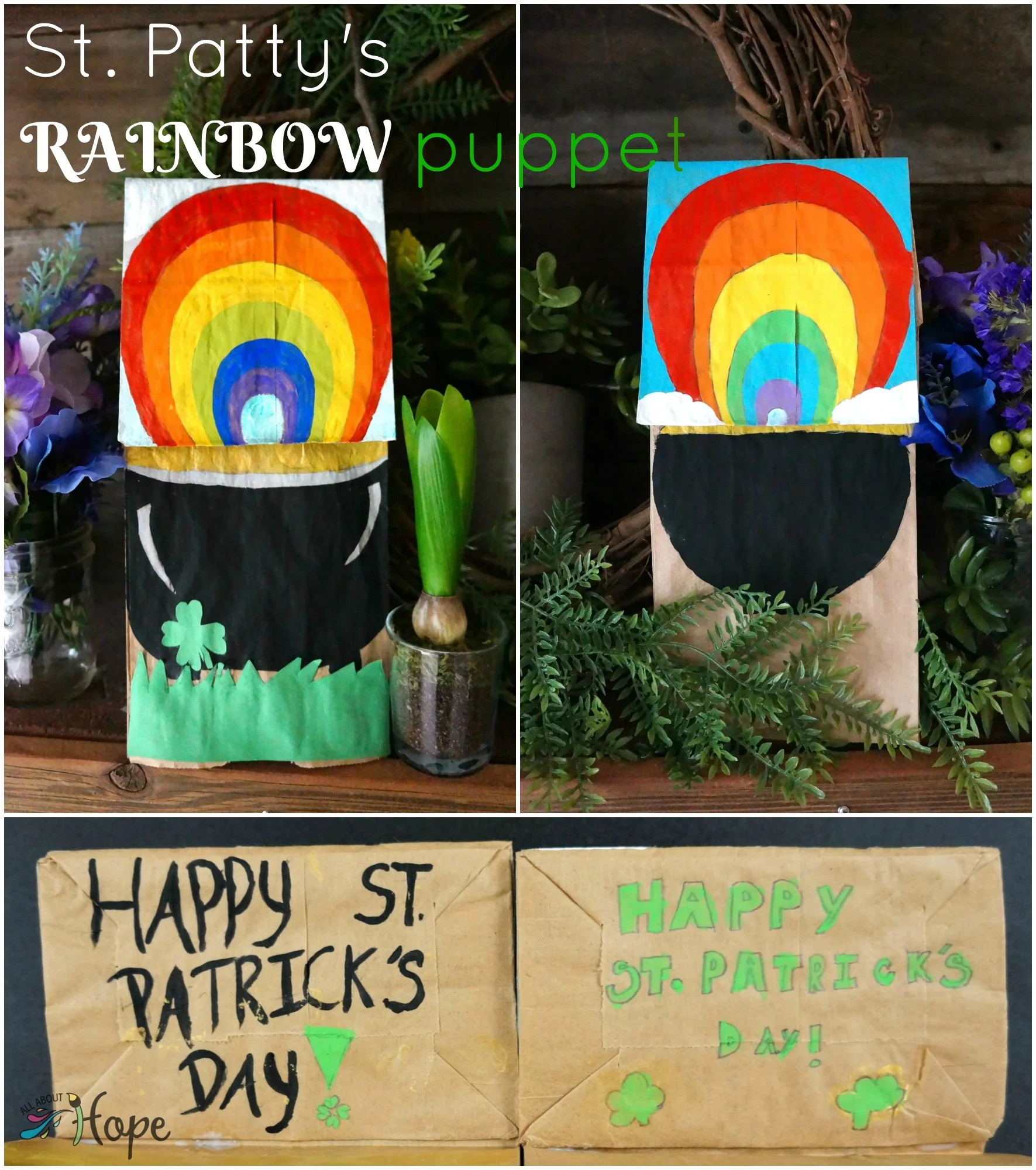 St. Patty's Rainbow Puppet — All About Hope
