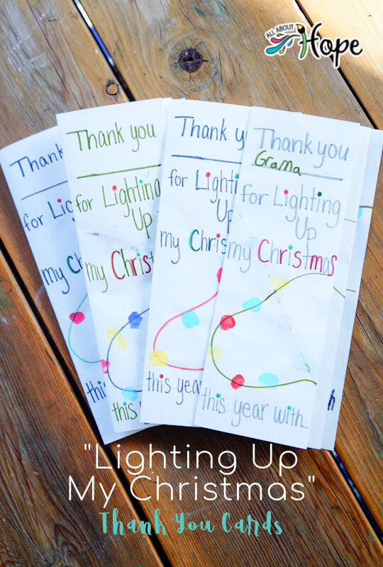 "Lighting Up My Christmas" Thank You Cards — All About Hope