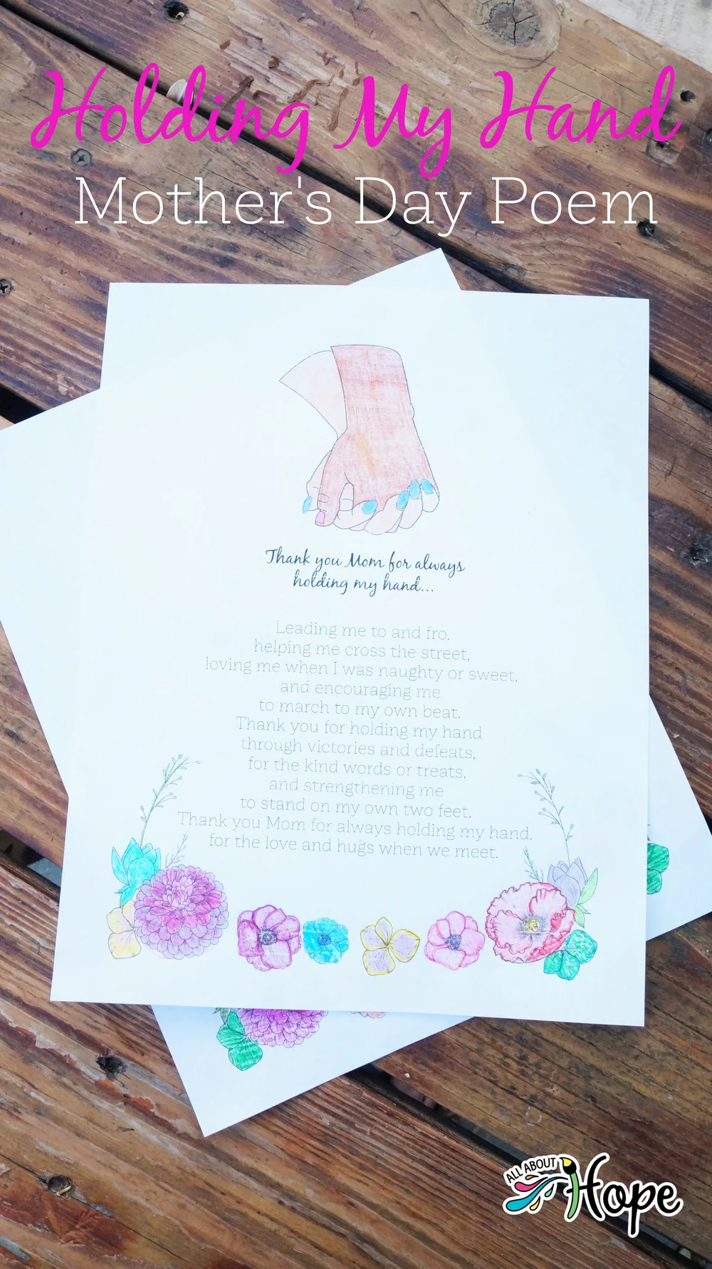 Holding My Hand: Mother's Day Poem — All About Hope
