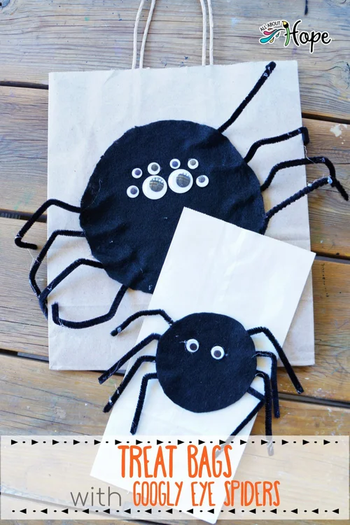 Treat Bags With Googly Eye Spiders — All About Hope