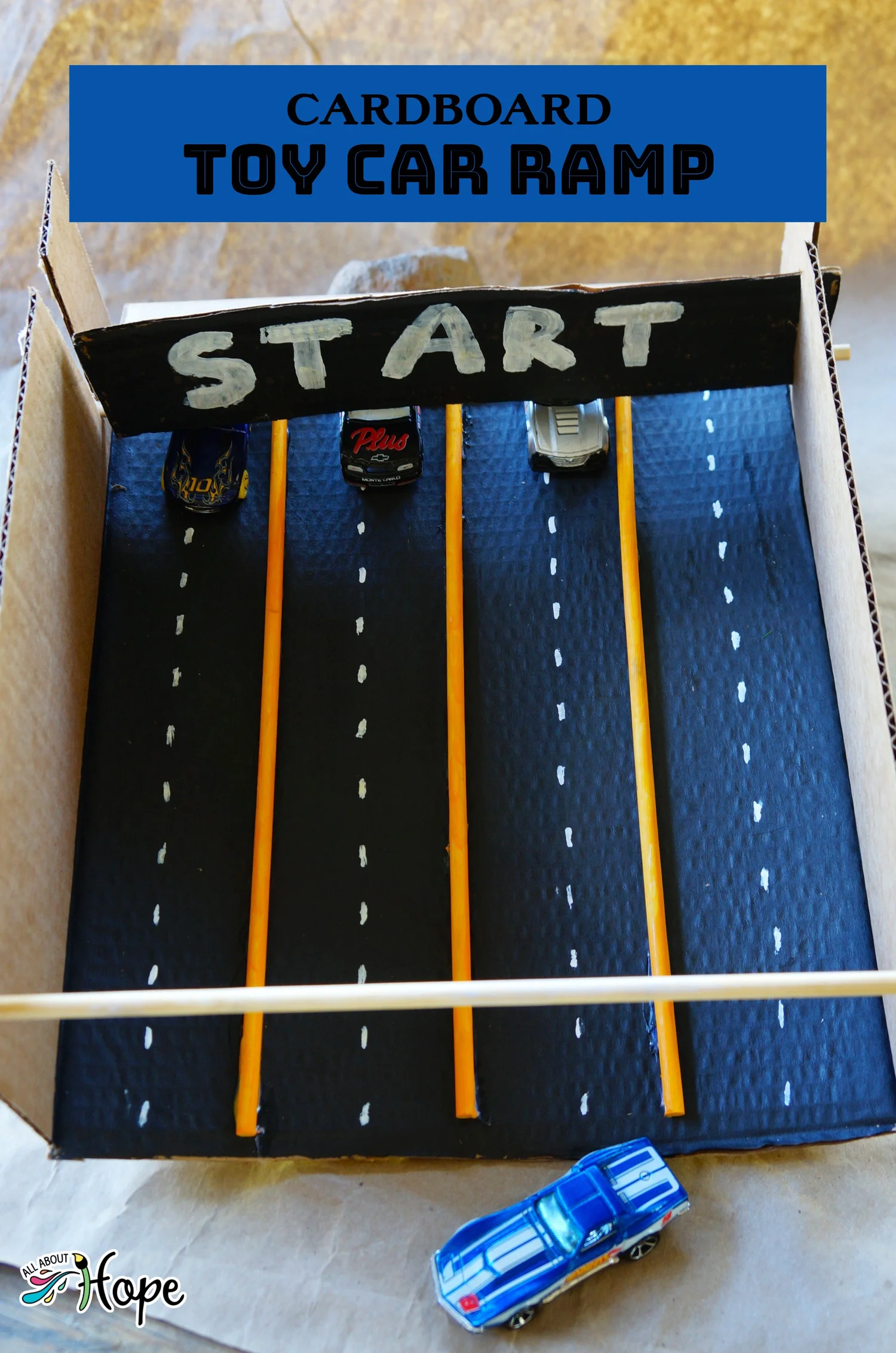 Cardboard Toy Car Ramp — All About Hope