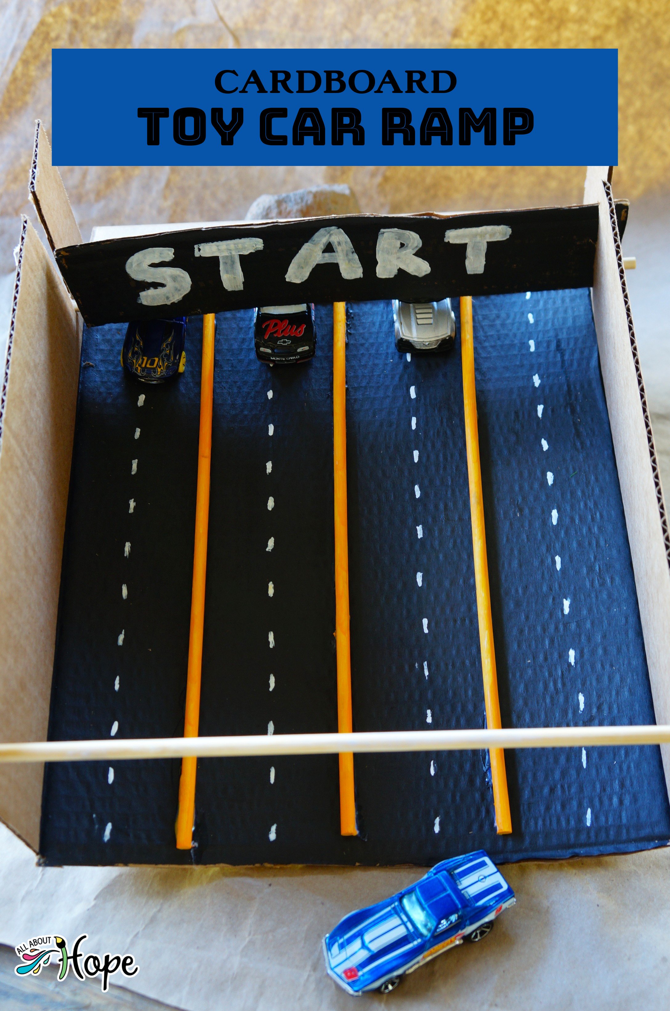 Cardboard Toy Car Ramp — All About Hope
