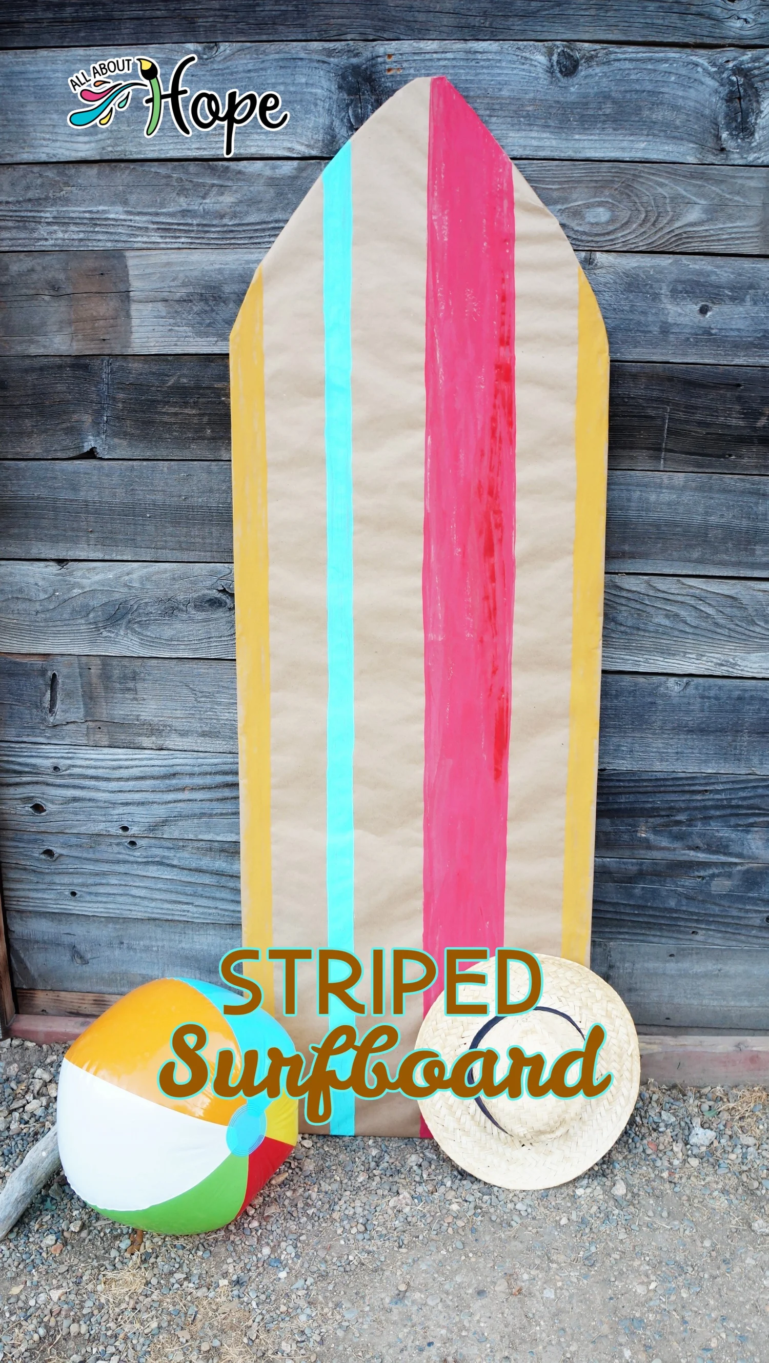Striped Surfboard — All About Hope