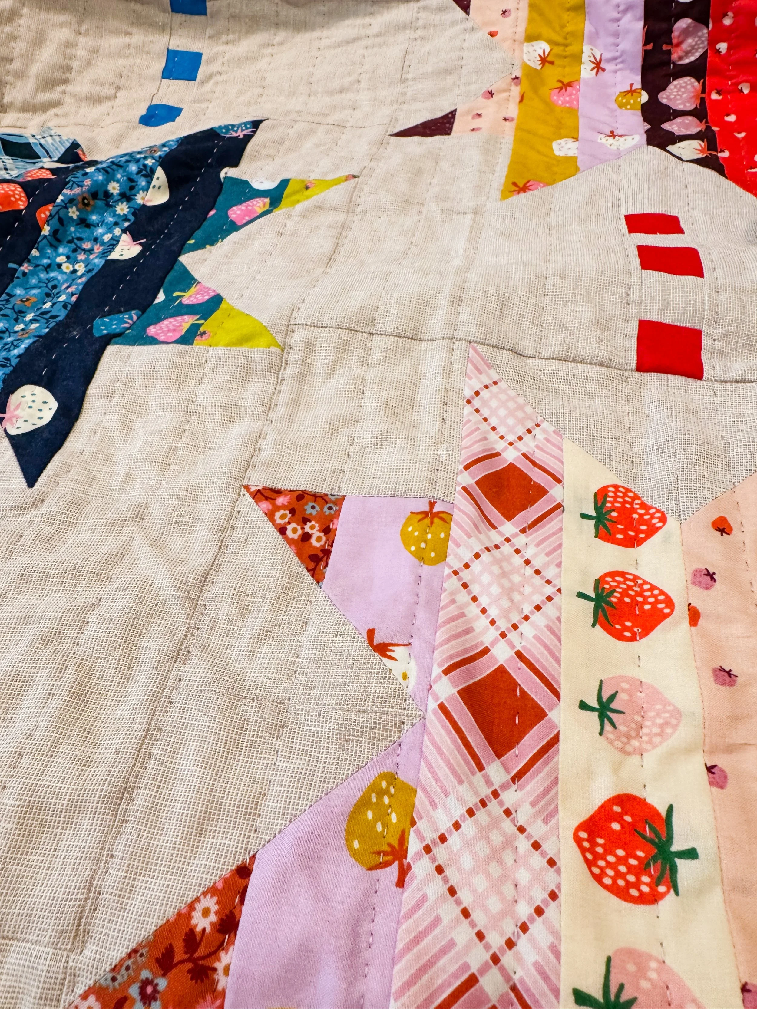 Spaced Out Star Quilt pattern test: Bright Strawberry Version – La ...