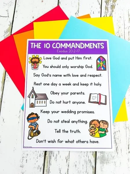 The Ten Commandments Bible Lesson for Preschool and Big Kids — Poet ...